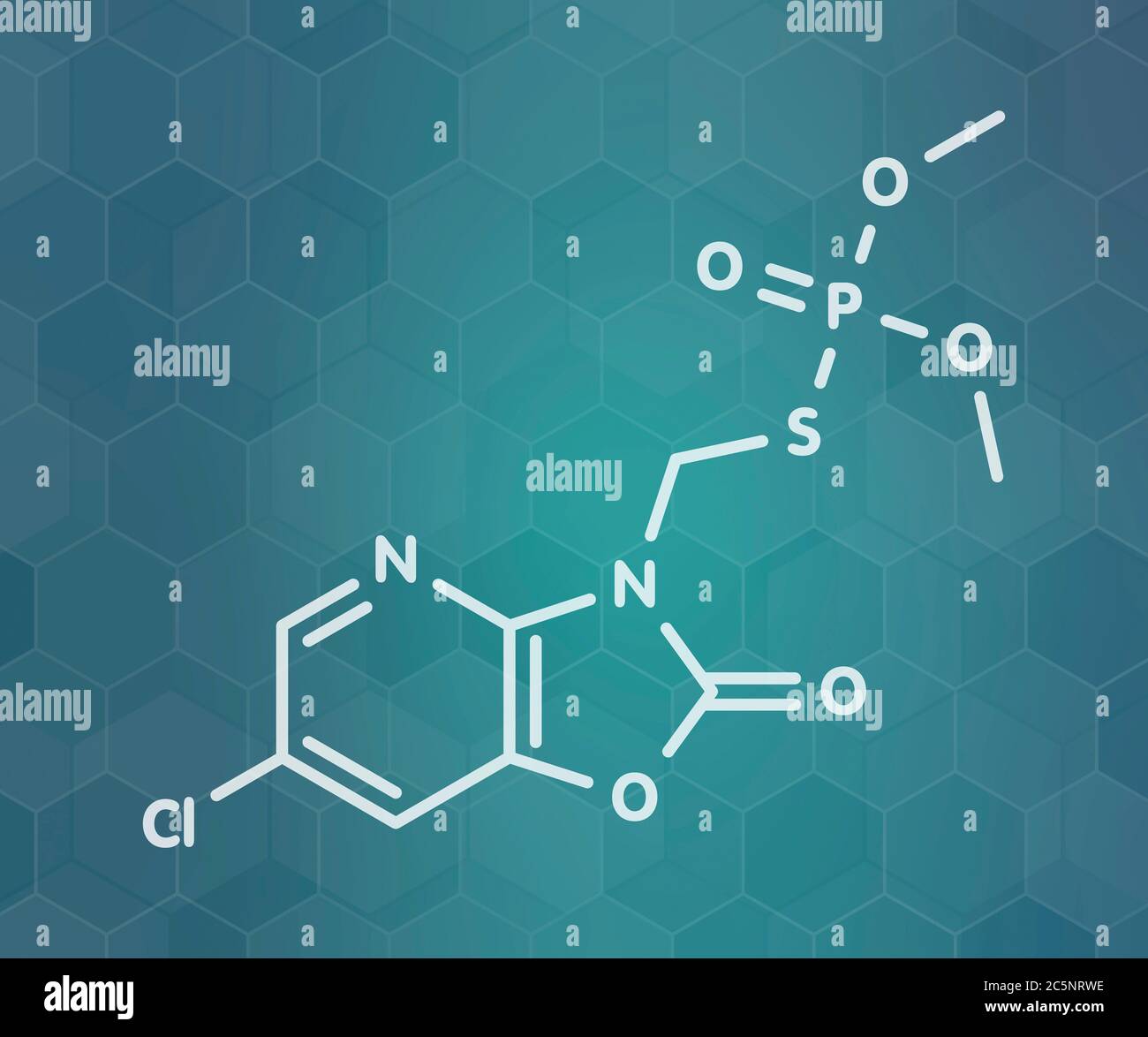 Azamethiphos pesticide molecule. Used in flypaper, veterinary medicine ...