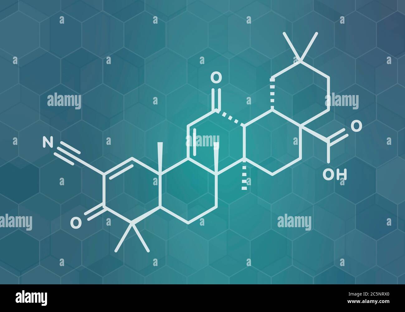Bardoxolone drug molecule. Skeletal formula Stock Photo - Alamy