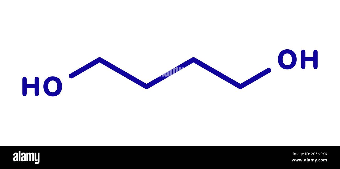 1,4-Butanediol solvent and recreational drug molecule. Skeletal formula ...