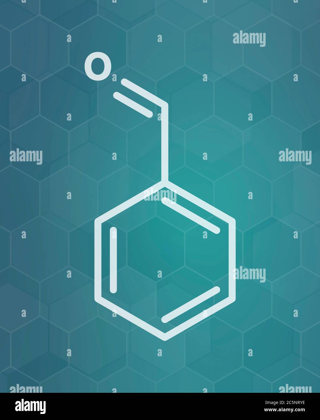 Benzaldehyde bitter almond odour molecule. Skeletal formula Stock Photo ... Benzaldehyde bitter almond odour molecule. Skeletal formula Stock Photo ...