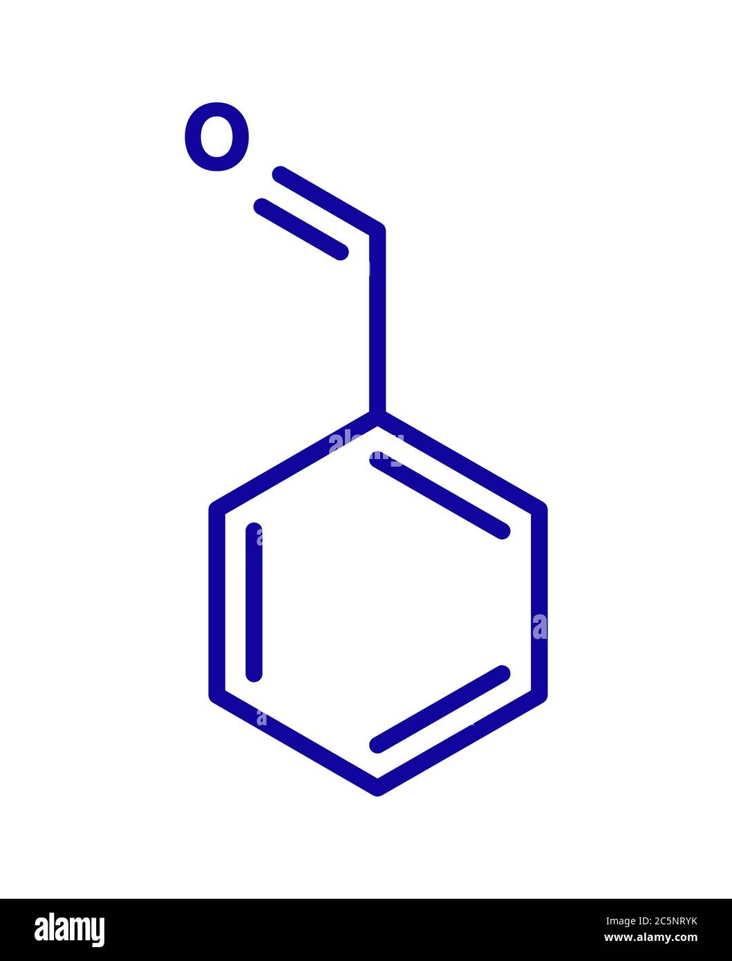 Benzaldehyde bitter almond odour molecule. Skeletal formula Stock Photo ...