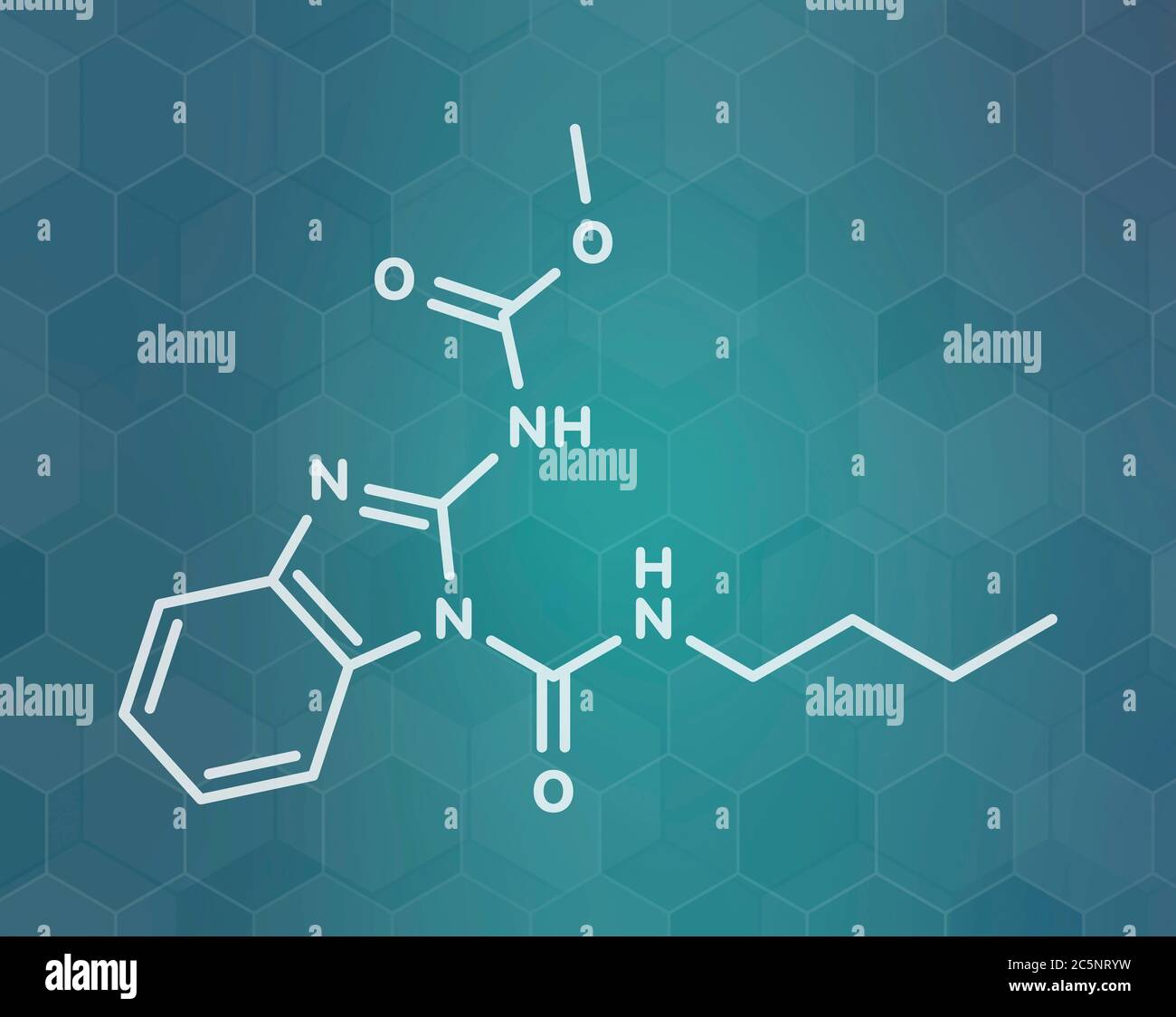 Benomyl fungicide molecule. Skeletal formula Stock Photo - Alamy