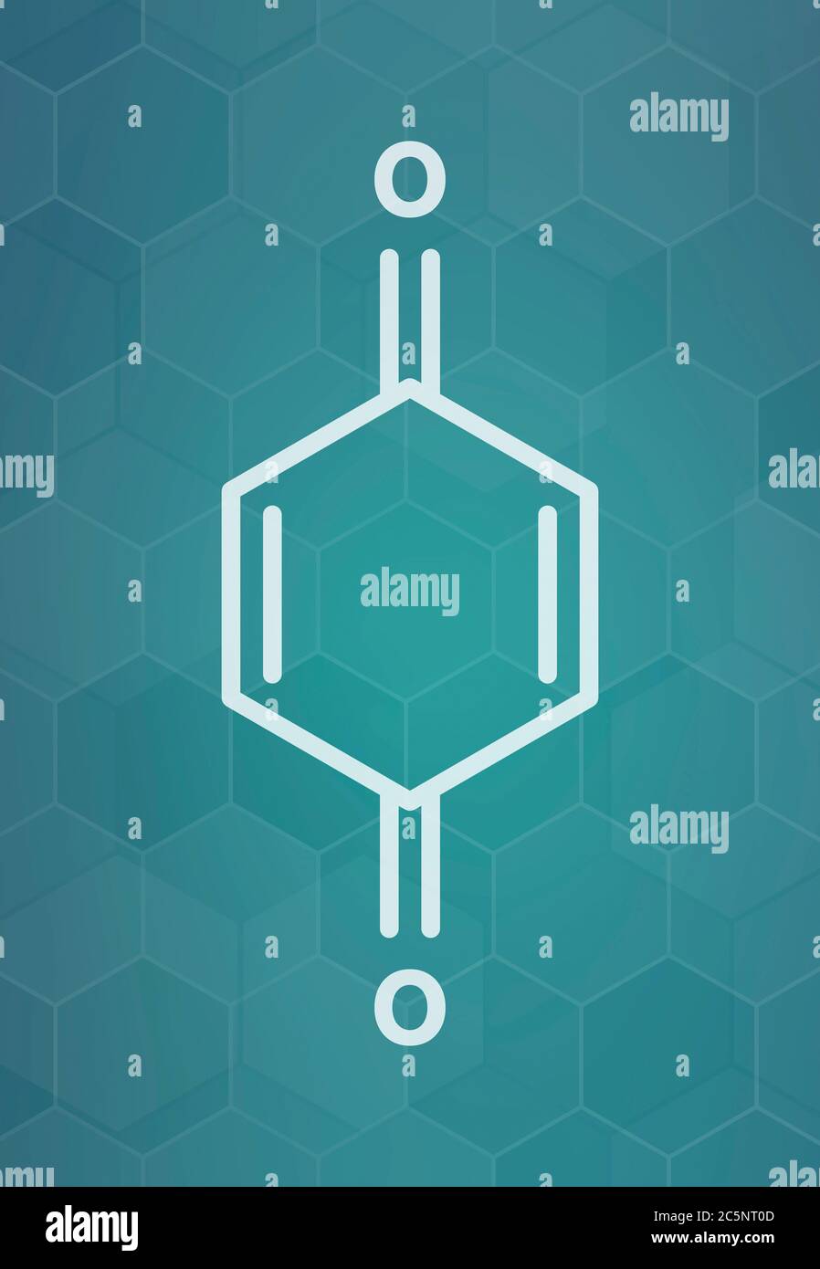 Benzoquinone (quinone, para-benzoquinone) molecule. Skeletal formula ...