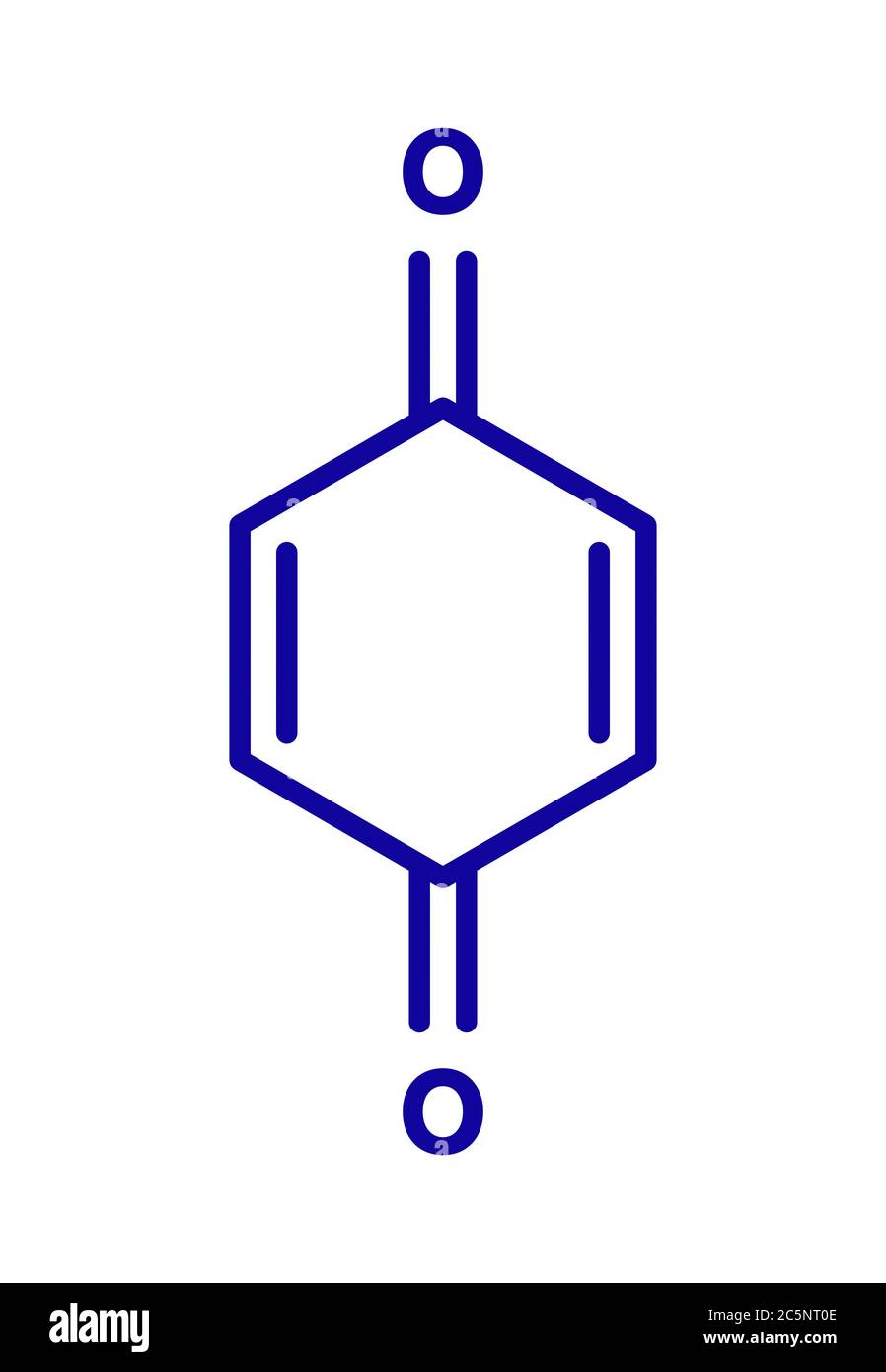 Benzoquinone (quinone, para-benzoquinone) molecule. Skeletal formula ...