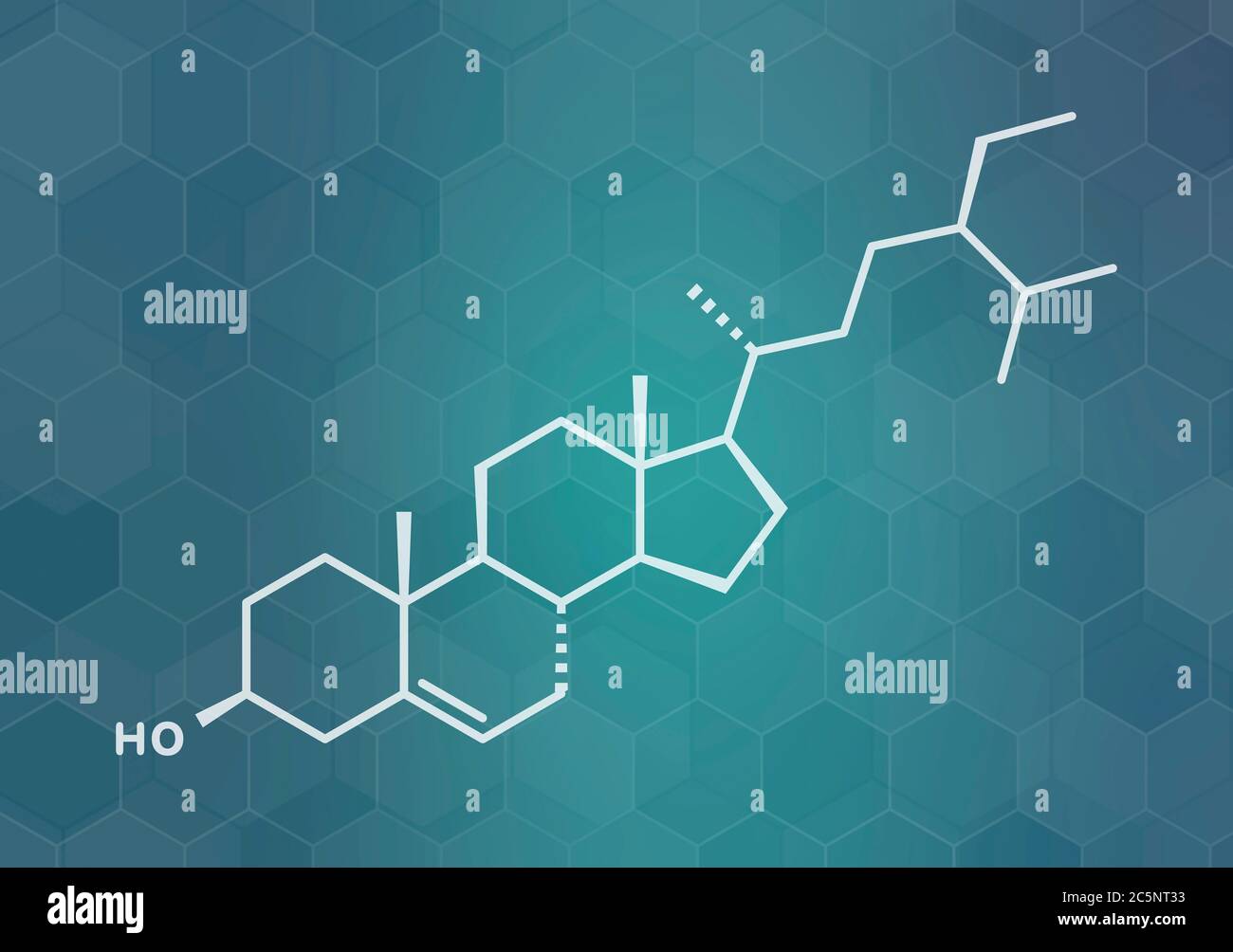 Beta-sitosterol phytosterol molecule. Investigated in treatment of ...