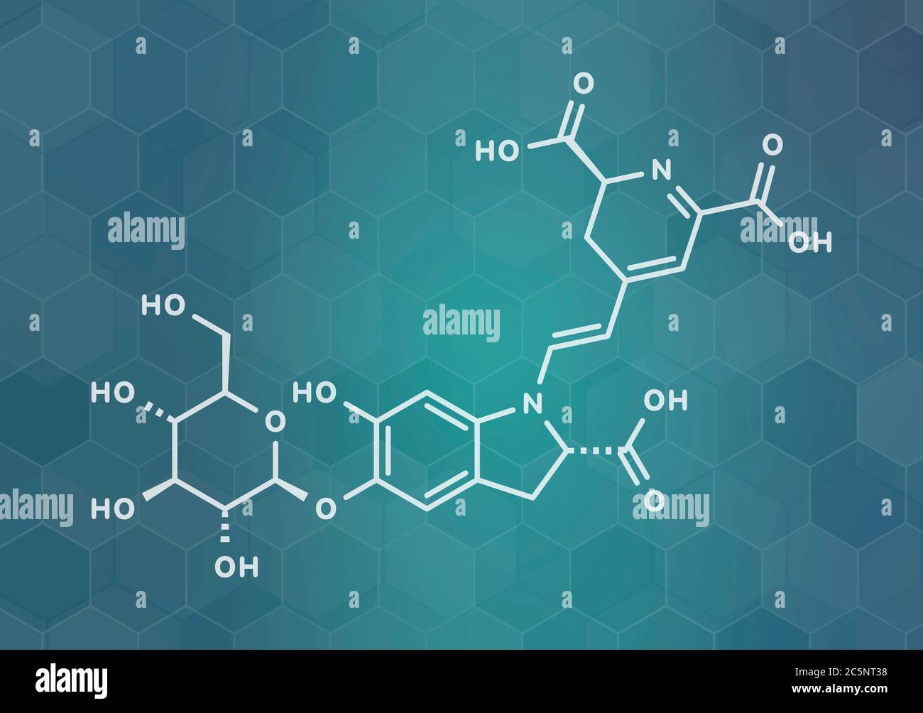 Betanin or beetroot red plant pigment molecule. Skeletal formula Stock ...