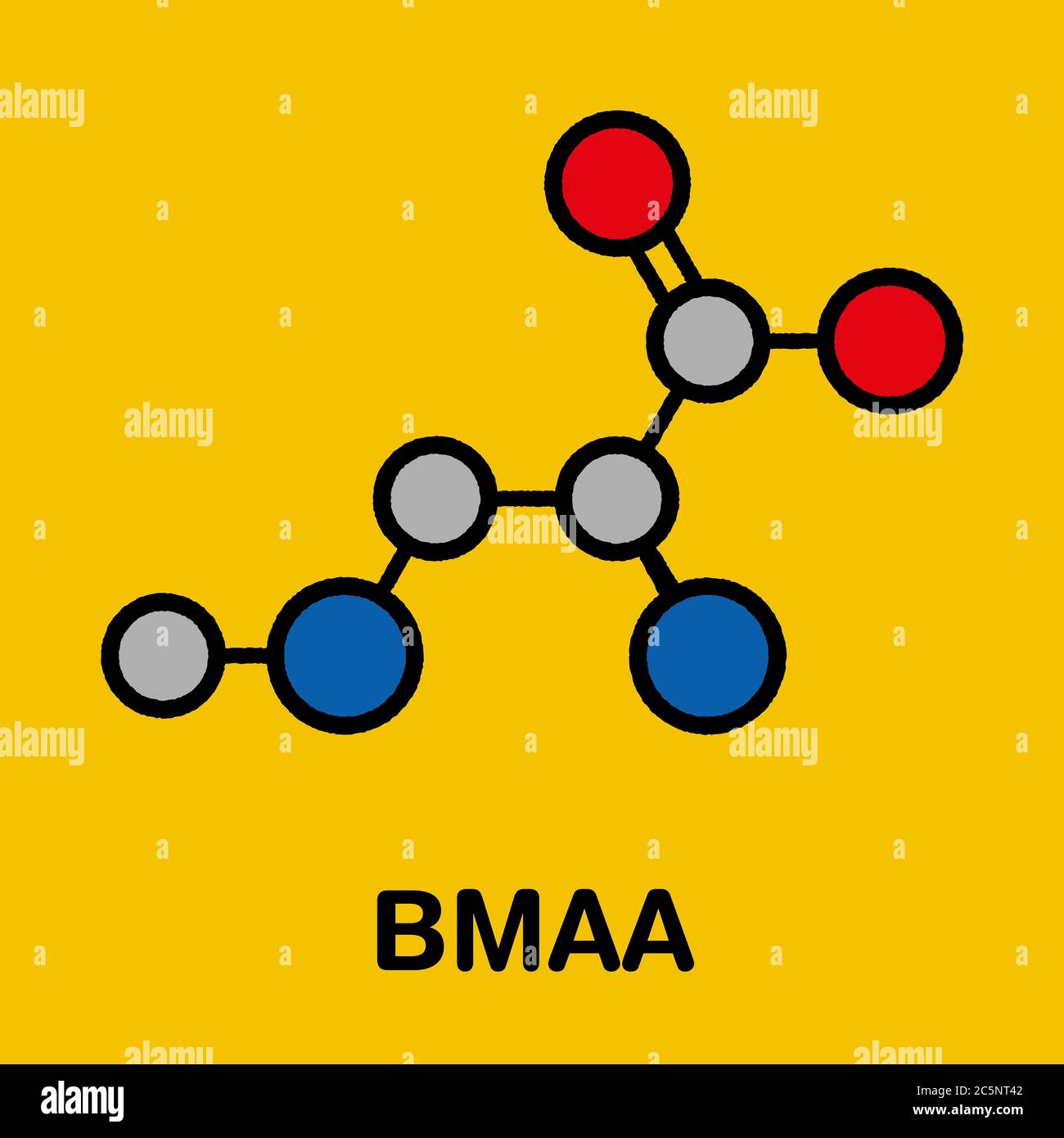 beta-Methylamino-L-alanine (BMAA) toxic amino acid molecule. Produced ...