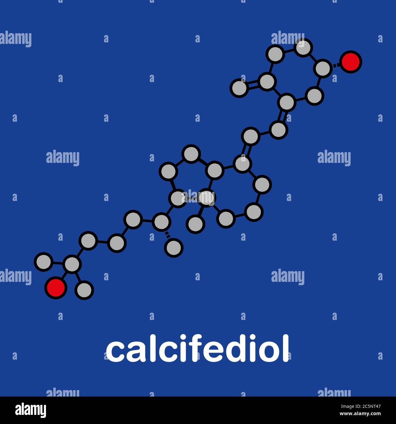Calcifediol (calcidiol, 25-hydroxyvitamin D) molecule. Blood marker of ...