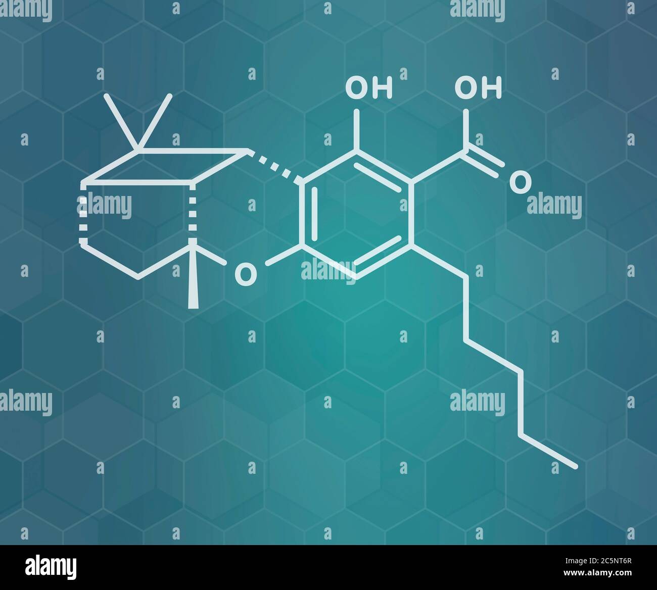Cannabicyclolic acid cannabinoid molecule. Skeletal formula Stock Photo ...
