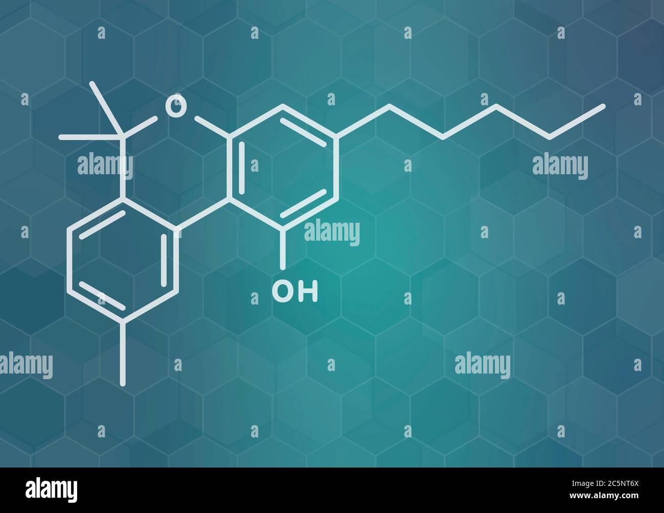 Cannabinol or CBN cannabinoid molecule. Skeletal formula Stock Photo ...
