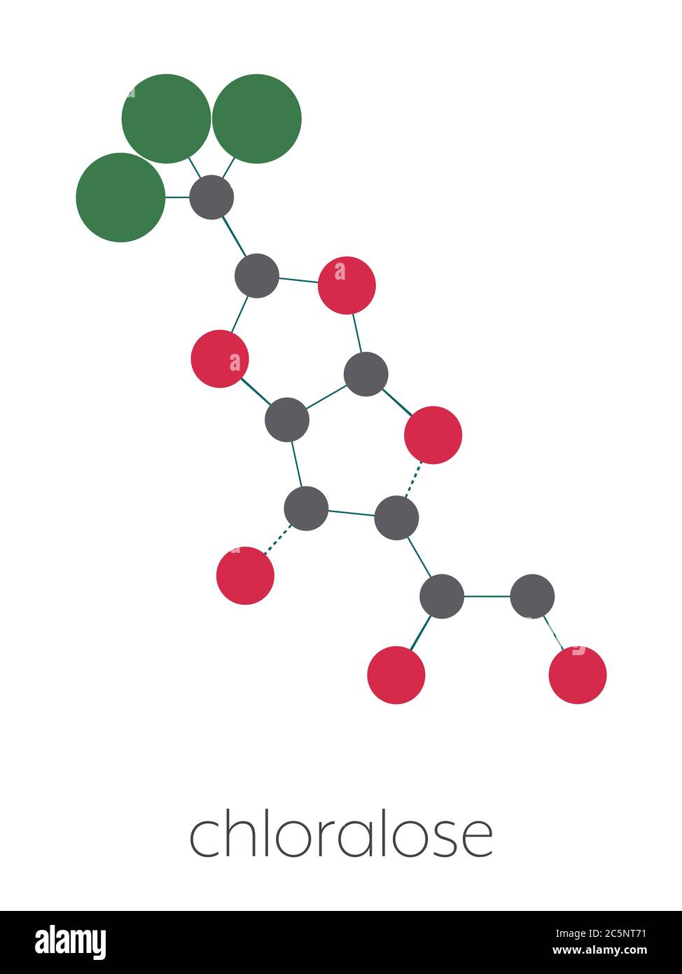 Chloralose rodenticide molecule. Stylized skeletal formula (chemical ...