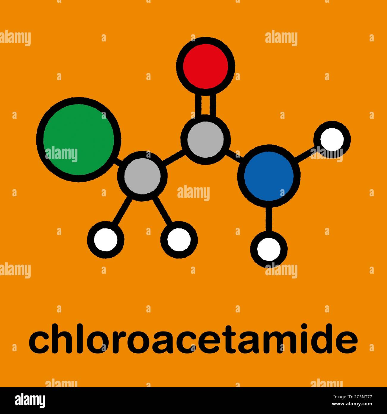 Chloroacetamide preservative molecule. Stylized skeletal formula ...