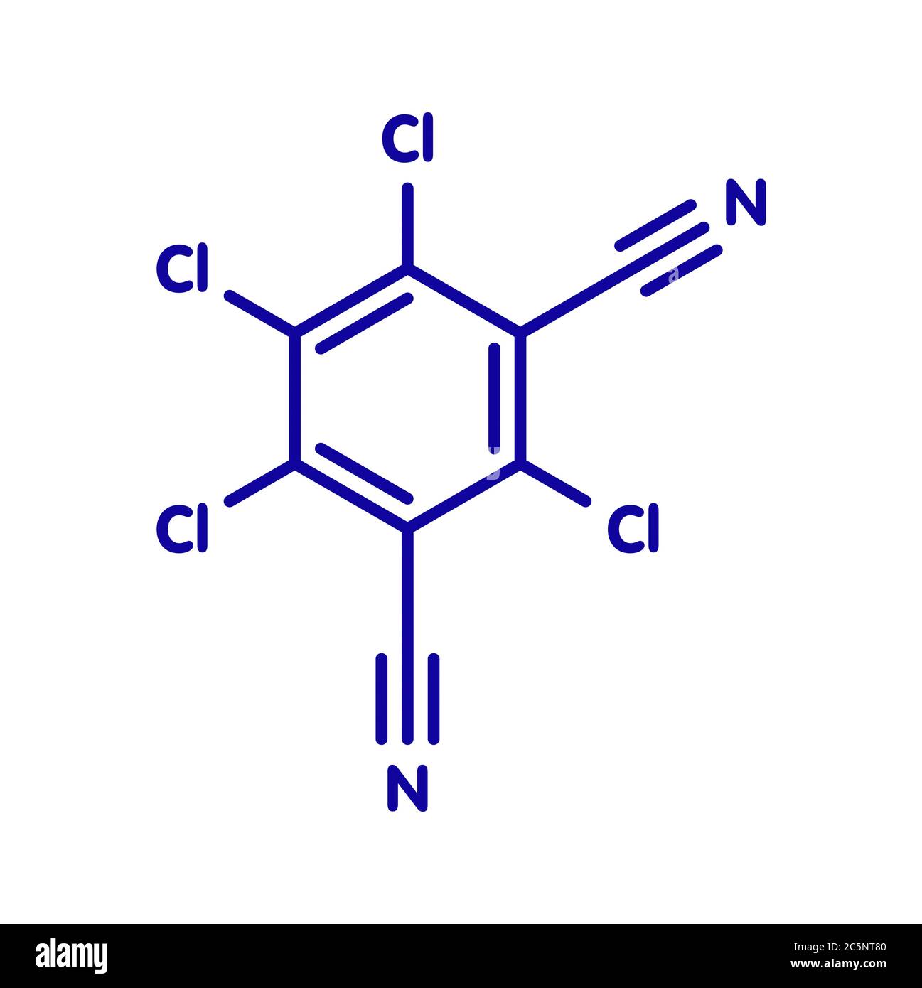Chlorothalonil pesticide molecule. Skeletal formula Stock Photo - Alamy