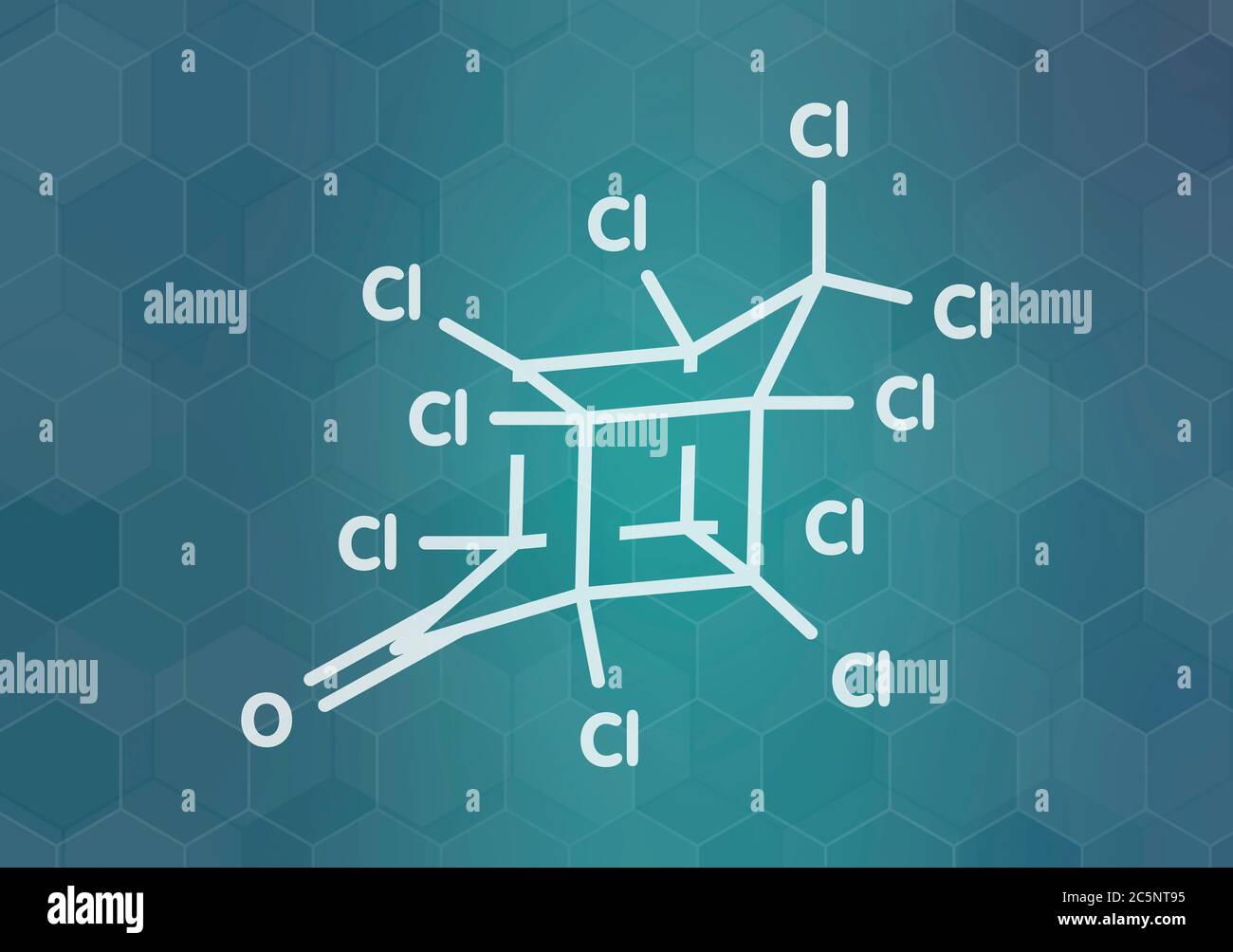 Chlordecone or kepone pesticide molecule. Skeletal formula Stock Photo ...