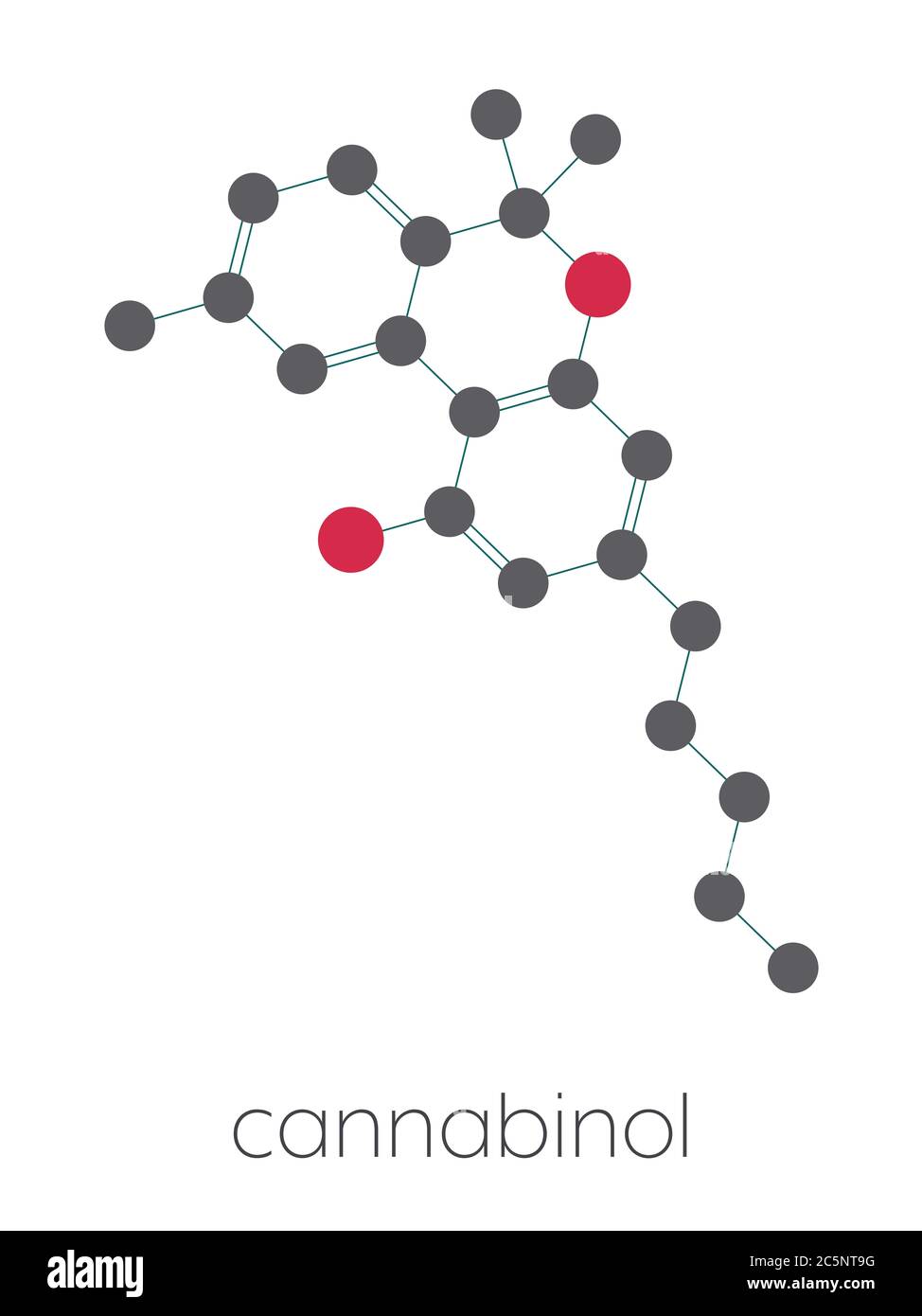 Cannabinol Or Cbn Cannabinoid Molecule Stylized Skeletal Formula