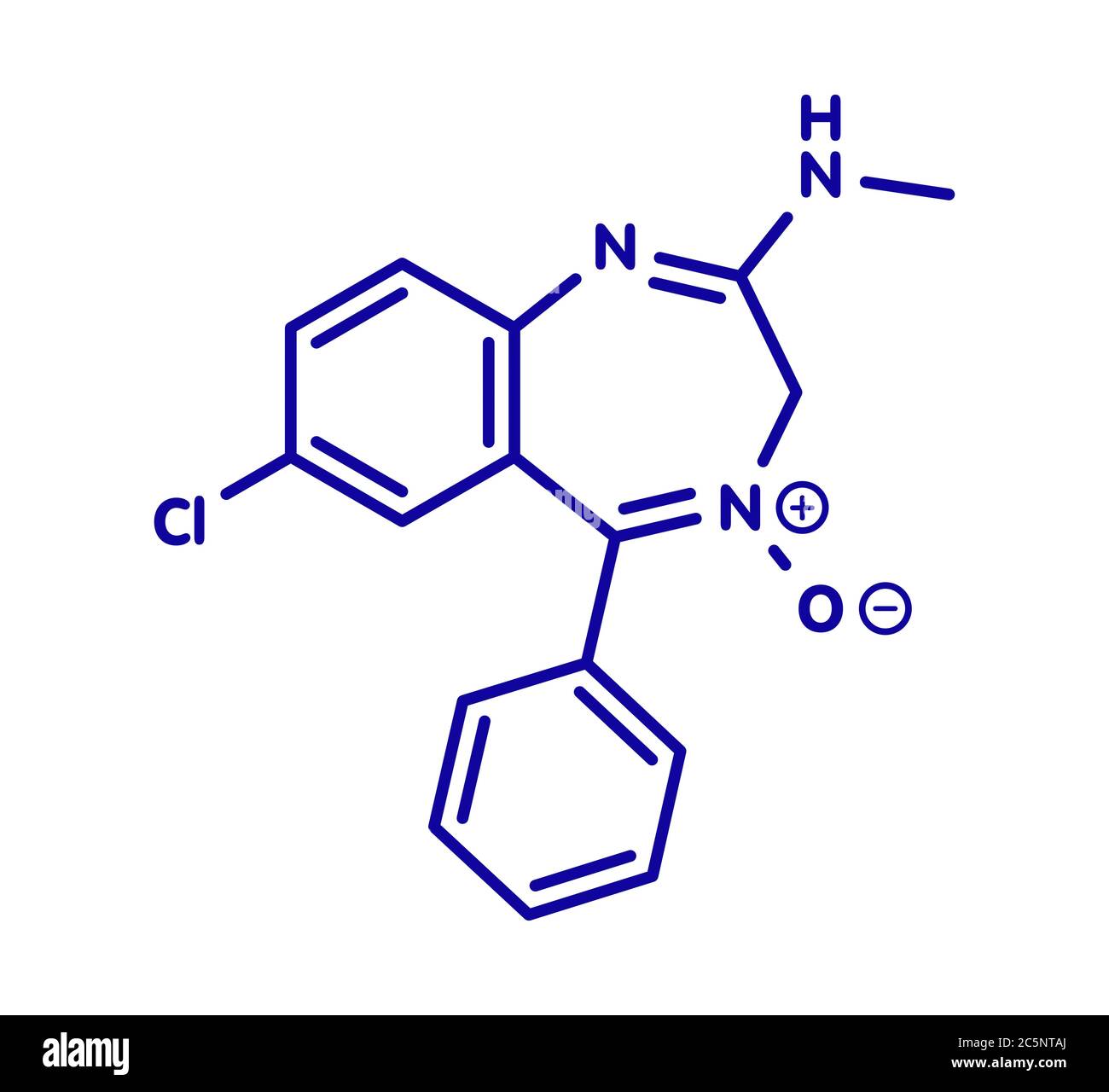 Chlordiazepoxide sedative and hypnotic drug, chemical structure Skeletal formula Stock Photo - Alamy