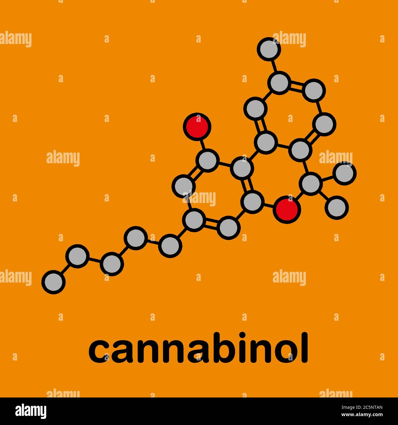 Cannabinol or CBN cannabinoid molecule. Stylized skeletal formula ...