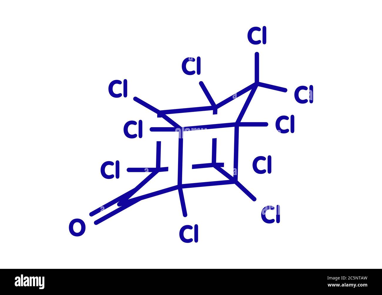 Chlordecone or kepone pesticide molecule. Skeletal formula Stock Photo ...