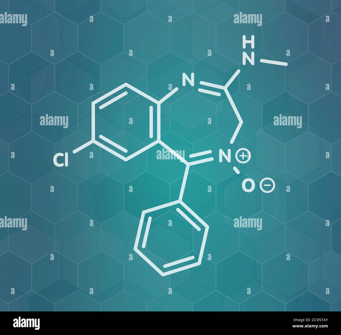 Chlordiazepoxide sedative and hypnotic drug, chemical structure ...
