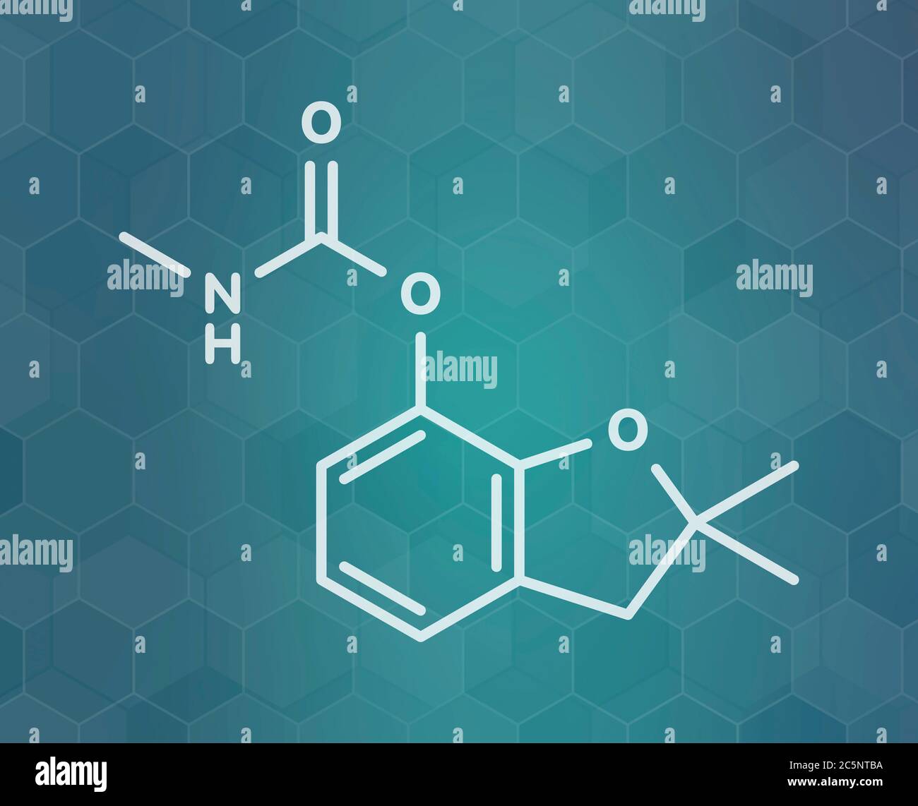 Carbofuran carbamate pesticide molecule. Insecticide that is also ...