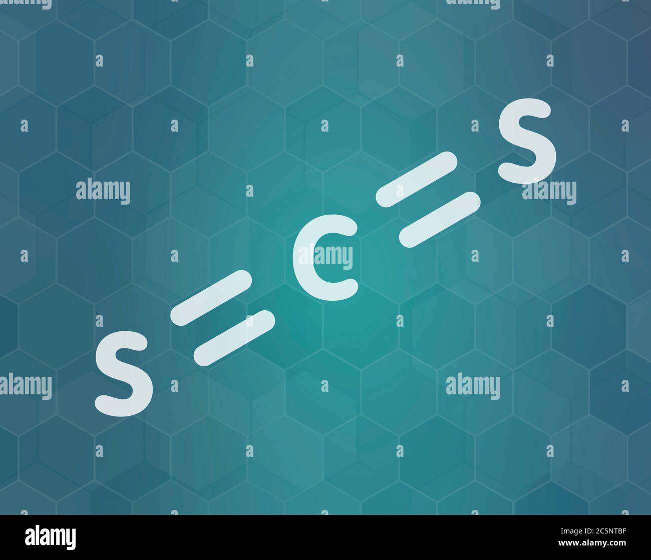 Carbon disulfide (CS2) molecule. Liquid used for fumigation and as ...