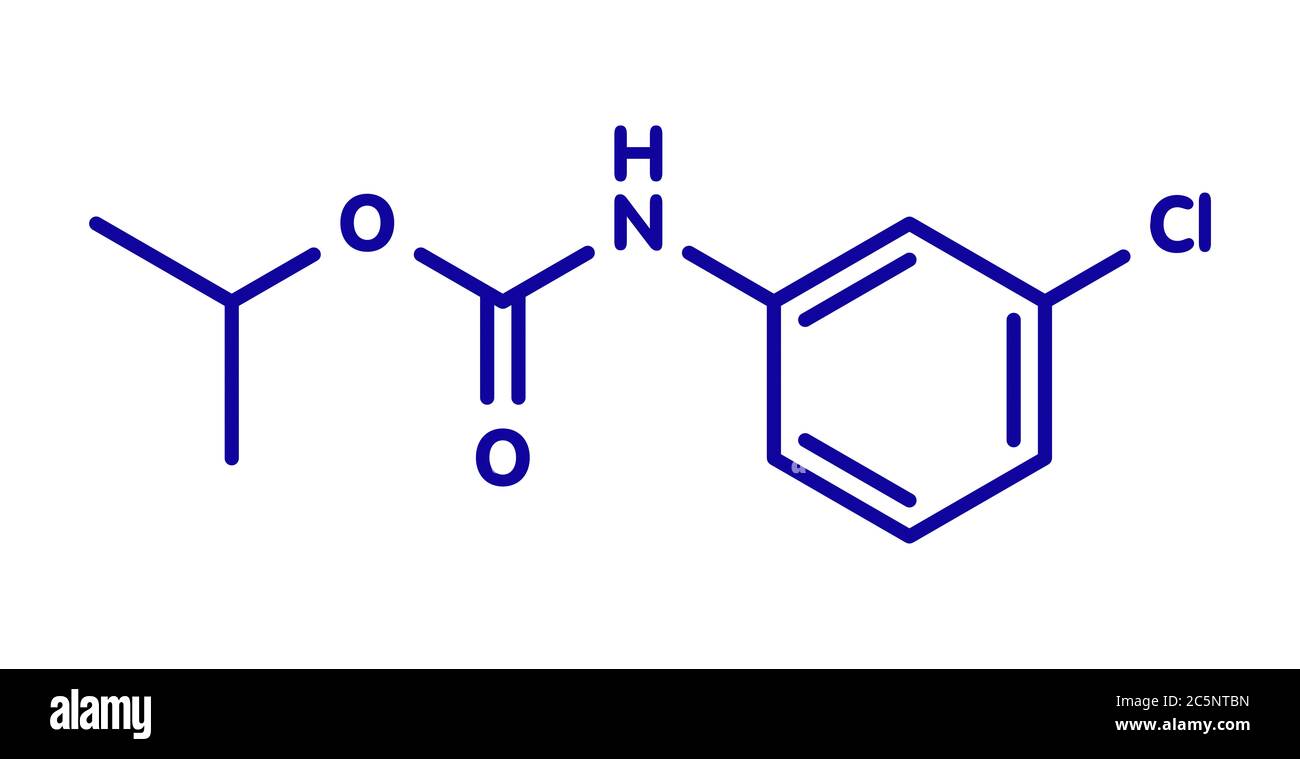 Chlorpropham herbicide molecule. Skeletal formula Stock Photo - Alamy