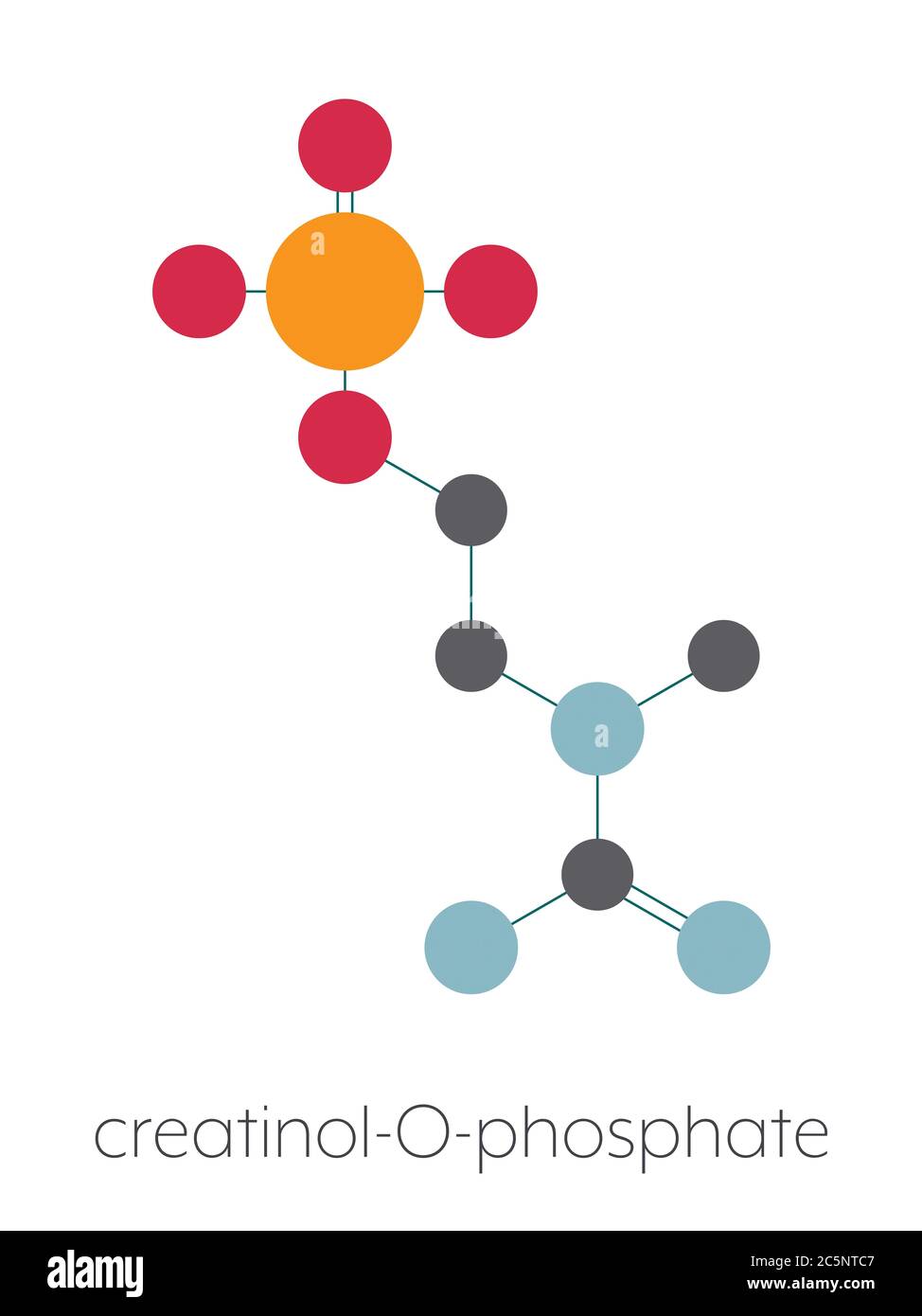 Creatinol-O-Phosphate or COP molecule. Stylized skeletal formula ...