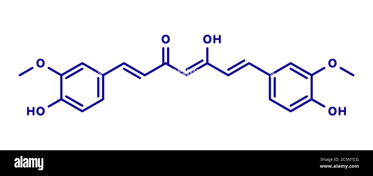 Curcumin turmeric spice molecule. Skeletal formula Stock Photo - Alamy