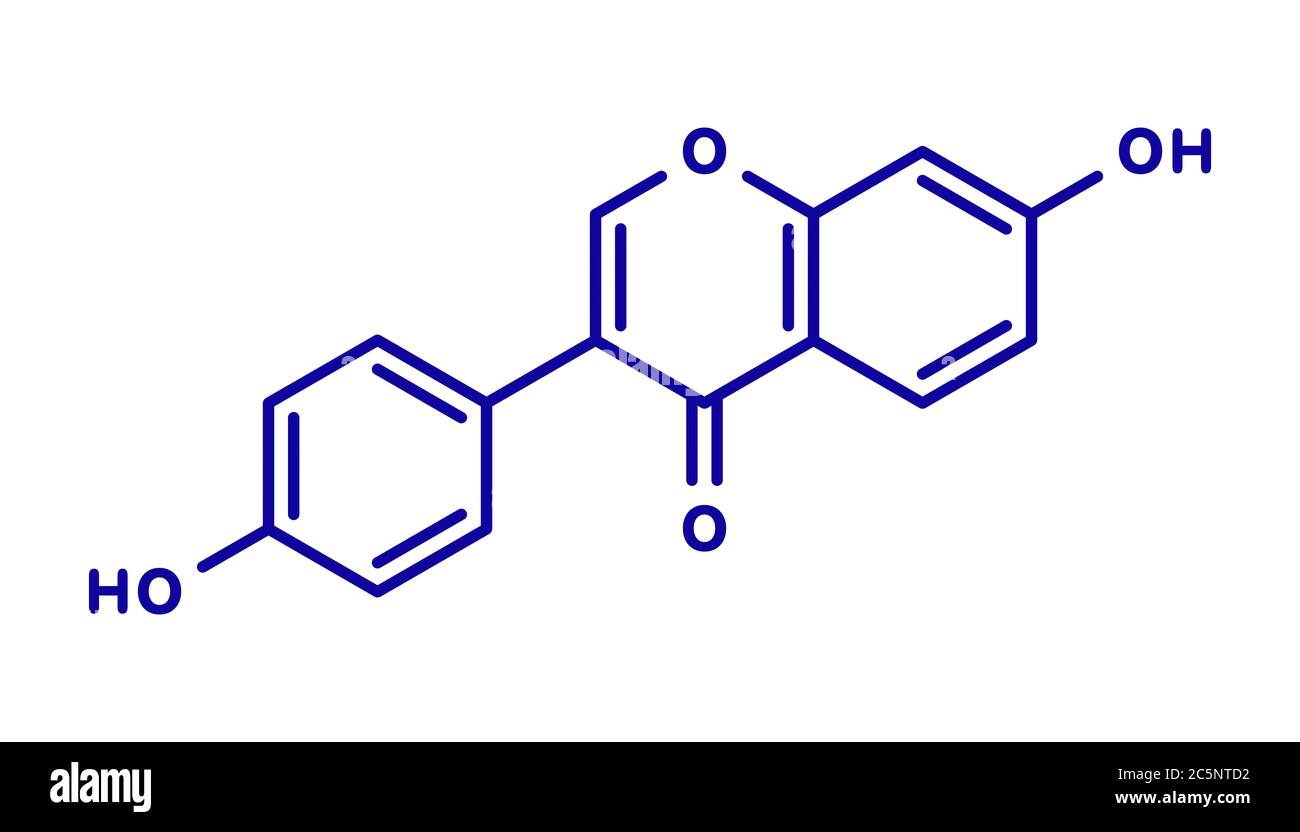 Daidzein isoflavone molecule. Skeletal formula Stock Photo - Alamy