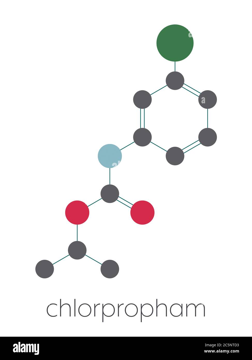 Chlorpropham herbicide molecule. Stylized skeletal formula (chemical ...