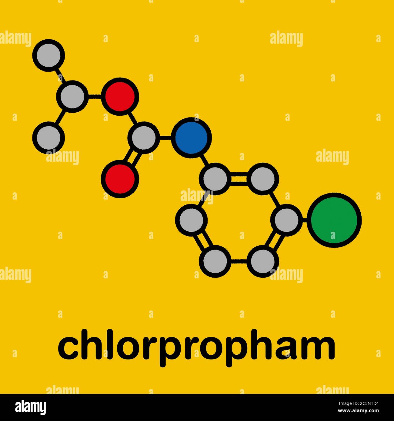 Chlorpropham herbicide molecule. Stylized skeletal formula (chemical ...