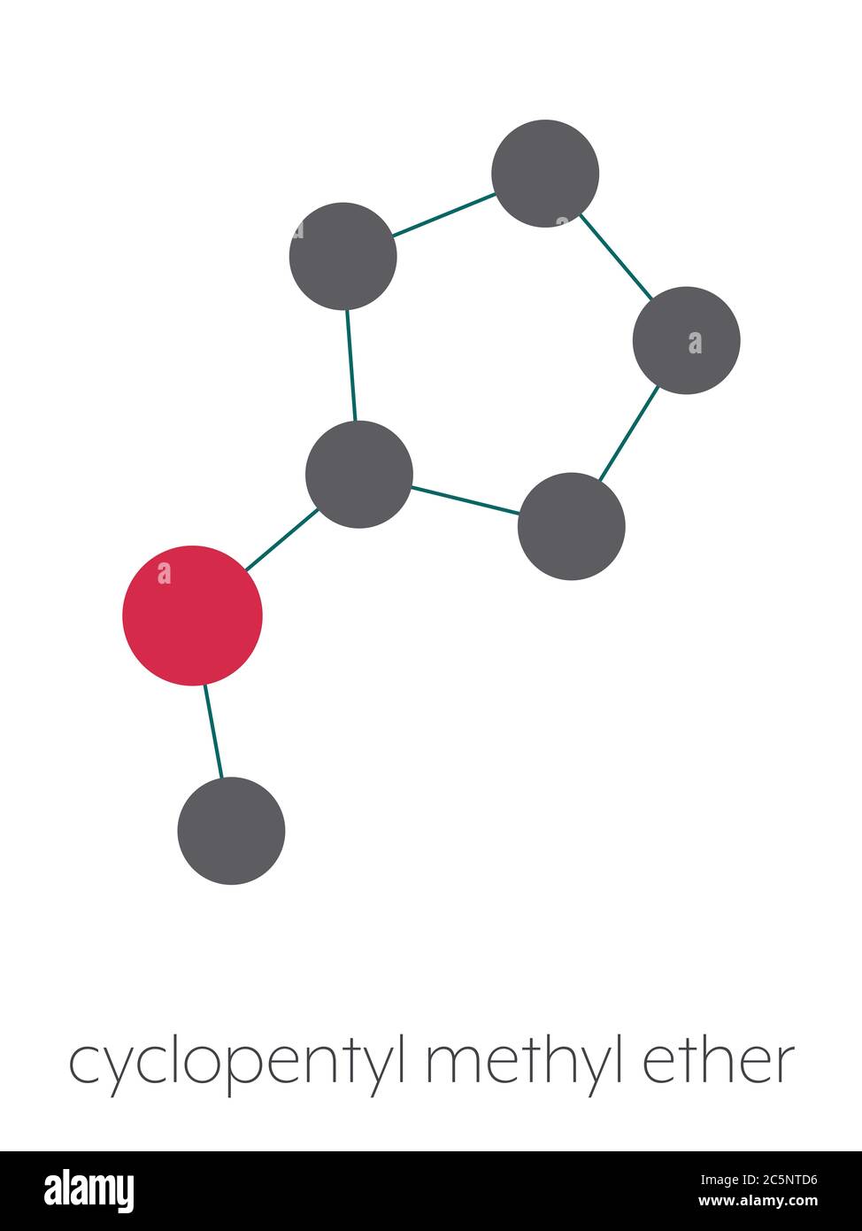 Cyclopentyl methyl ether solvent molecule Stylized skeletal formula ...