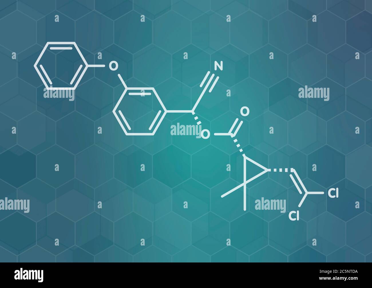 Cypermethrin insecticide molecule. Skeletal formula Stock Photo - Alamy