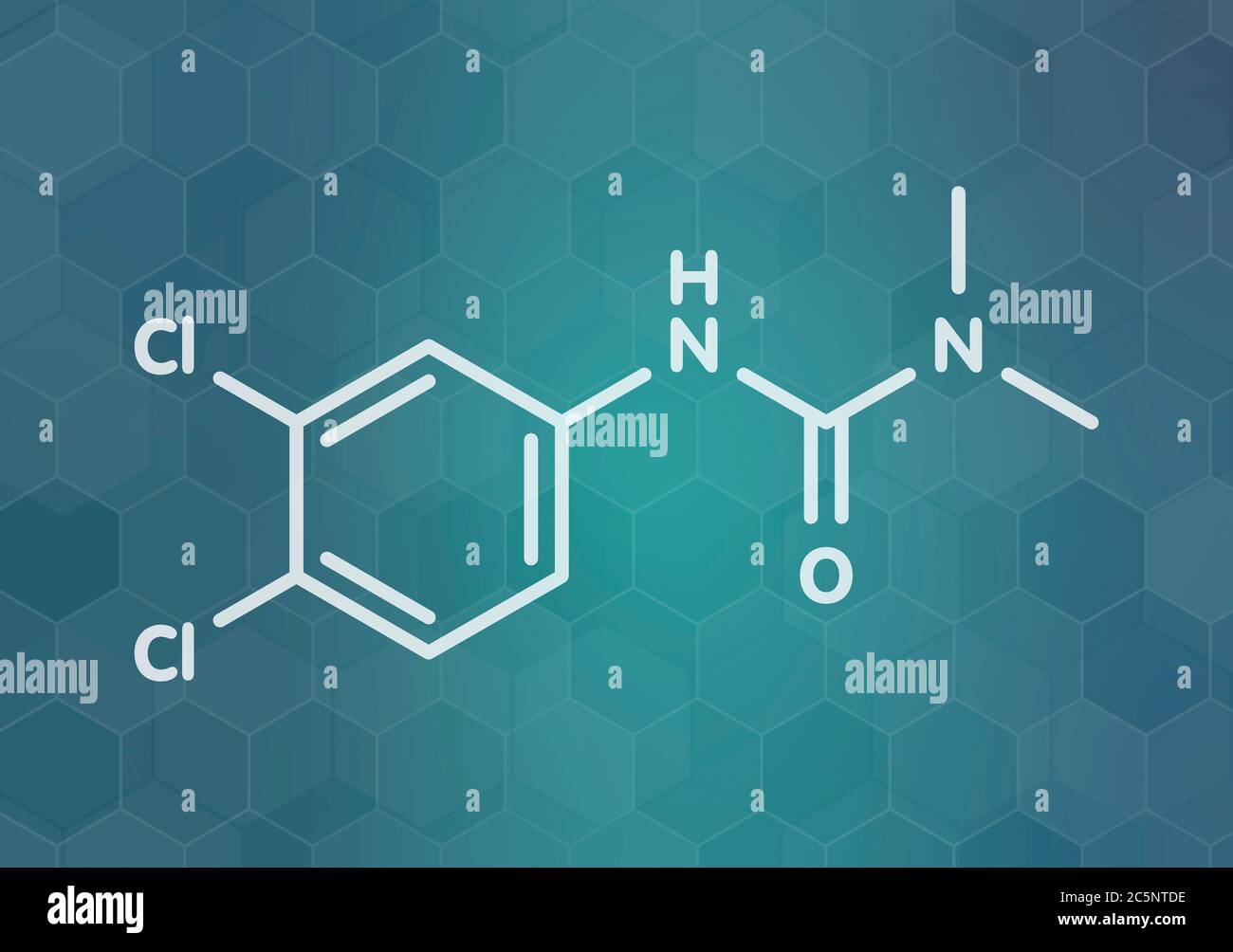 Diuron (DCMU) herbicide molecule. Skeletal formula Stock Photo - Alamy