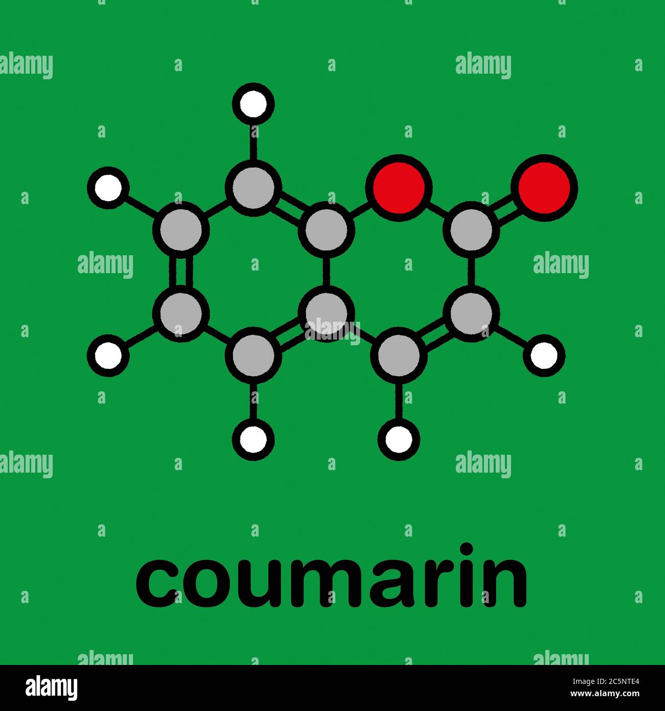 Coumarin herbal fragrant molecule. Responsible for the scent new-mown ...