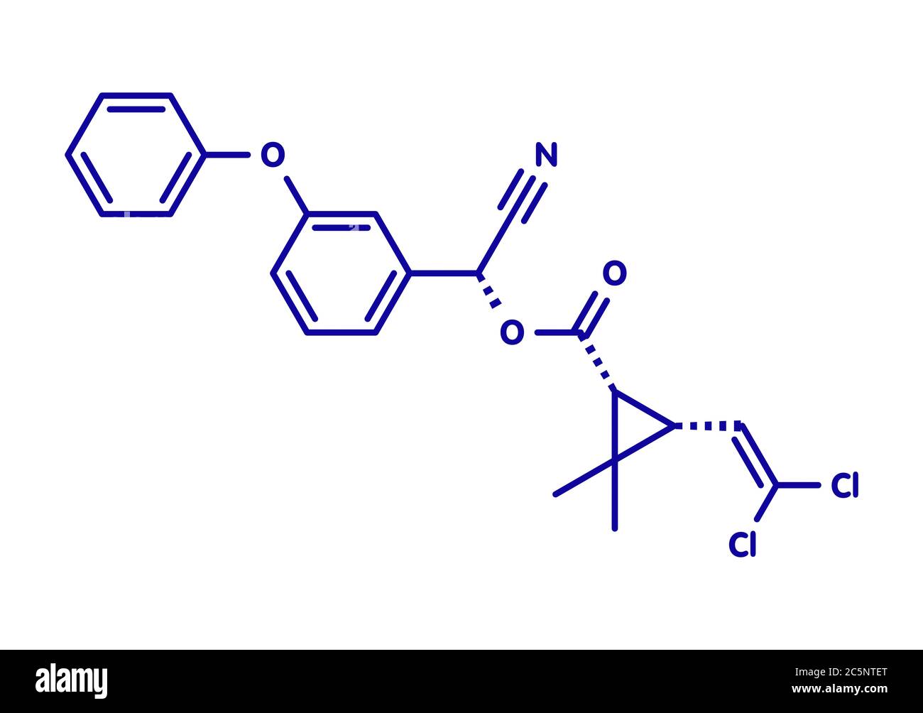 Cypermethrin insecticide molecule. Skeletal formula Stock Photo - Alamy