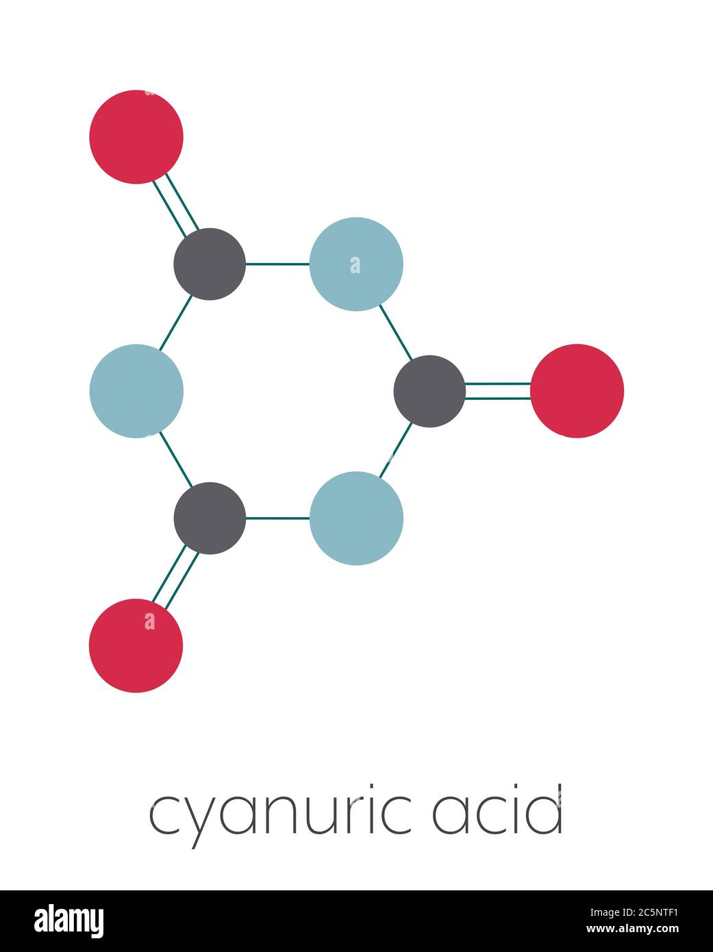 Cyanuric acid molecule. Precipitates with melamine, thus potentially ...