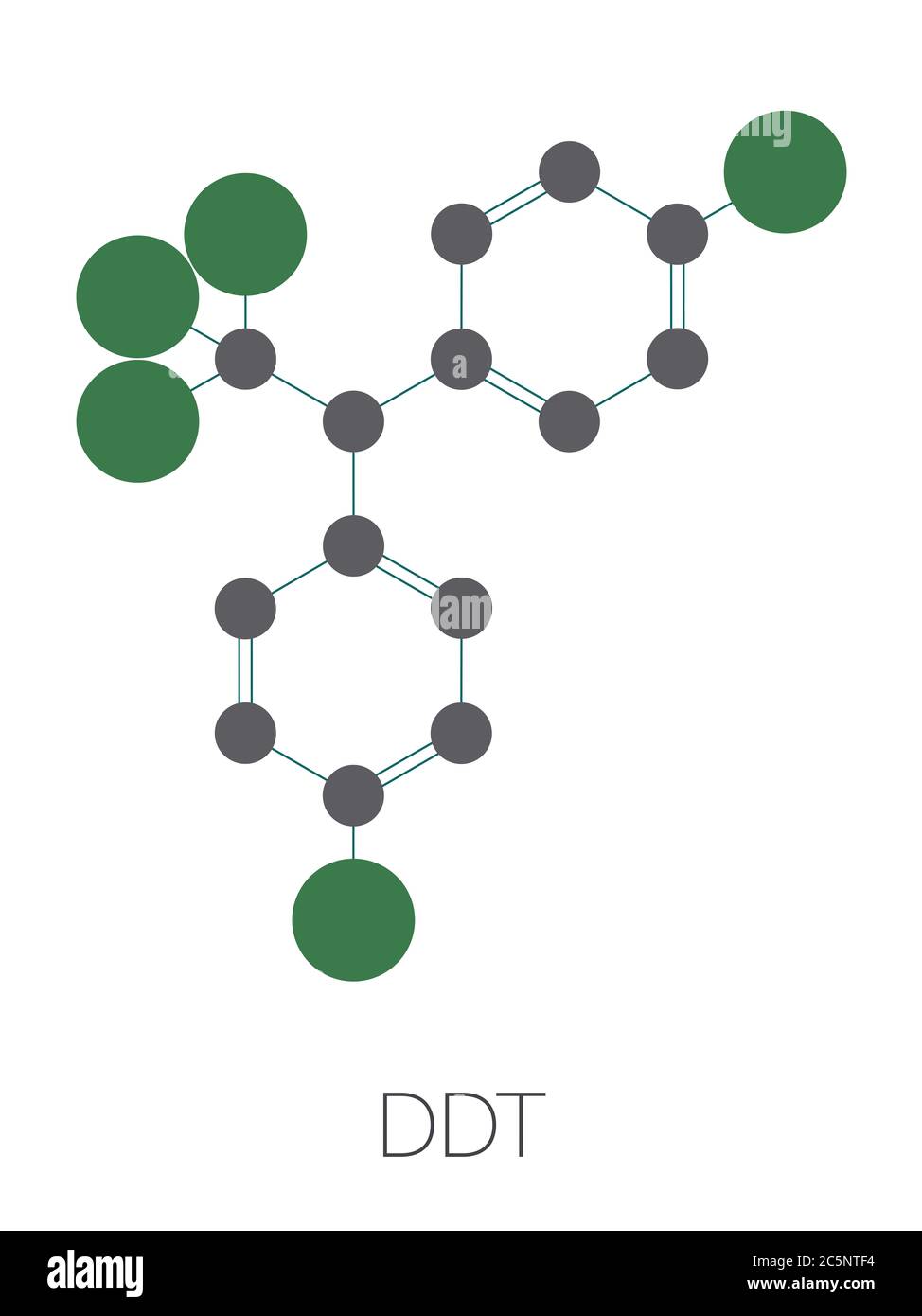 DDT (dichlorodiphenyltrichloroethane) molecule. Controversial pesticide ...