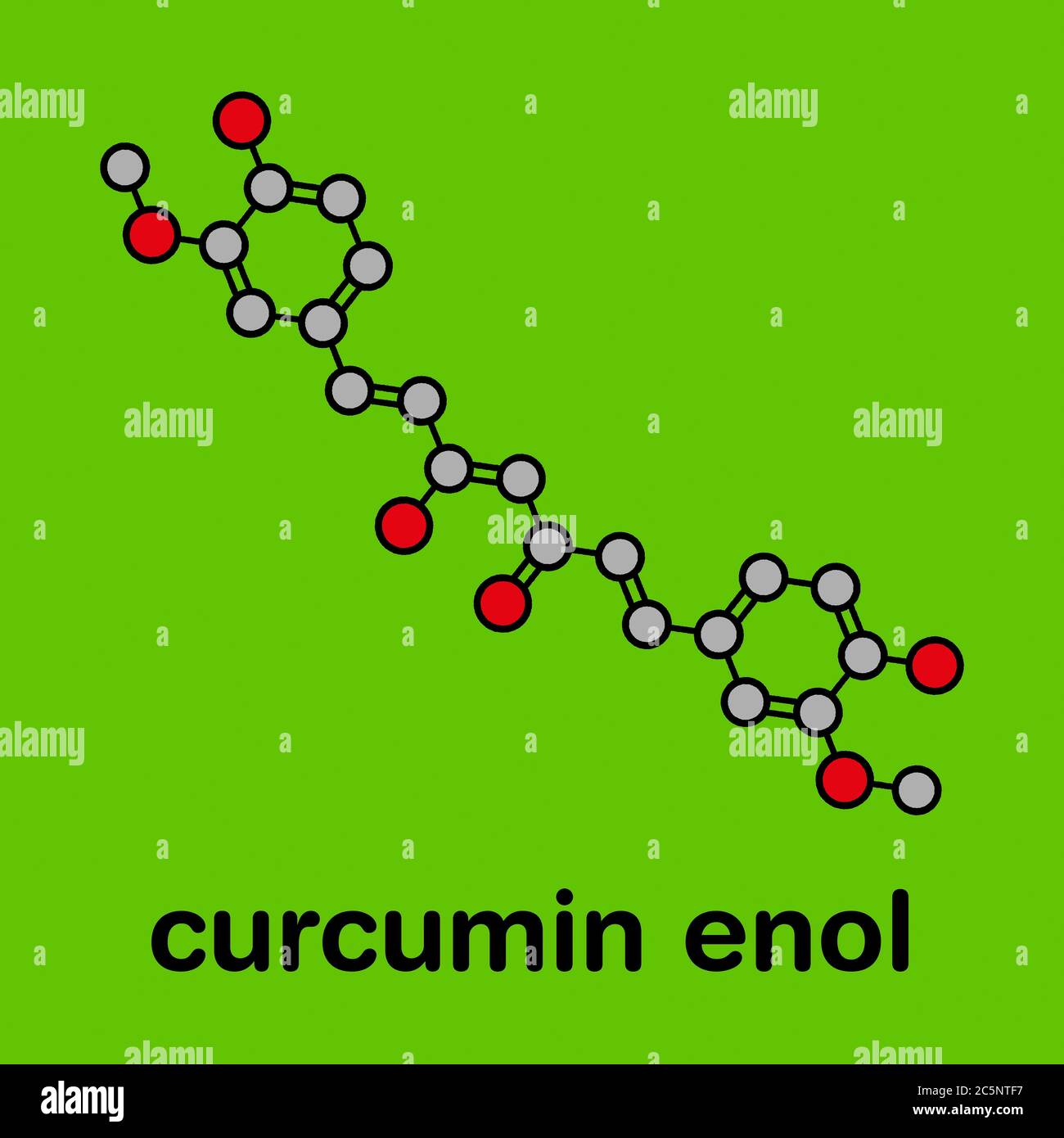 Curcumin turmeric spice molecule. Stylized skeletal formula (chemical ...