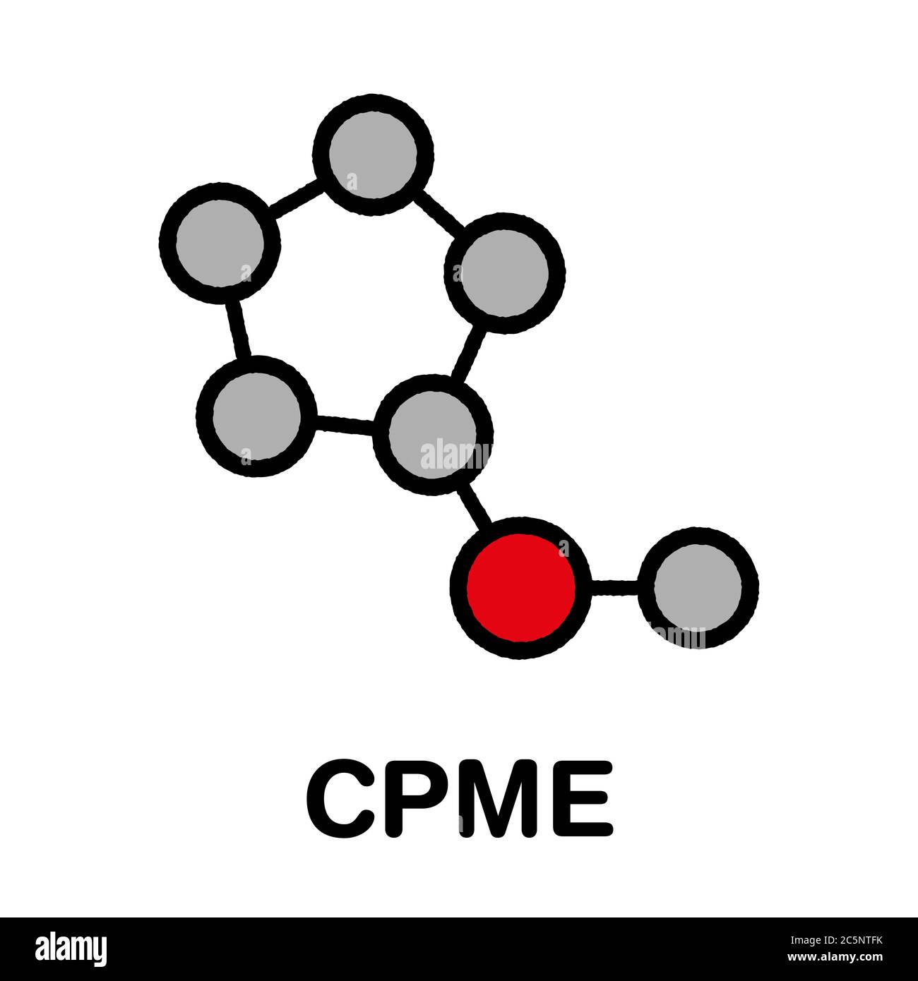 Cyclopentyl methyl ether solvent molecule Stylized skeletal formula ...
