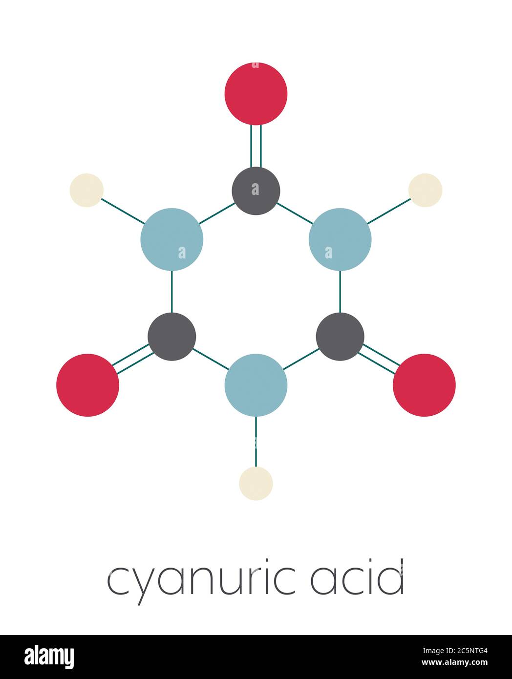 Cyanuric acid molecule. Precipitates with melamine, thus potentially ...