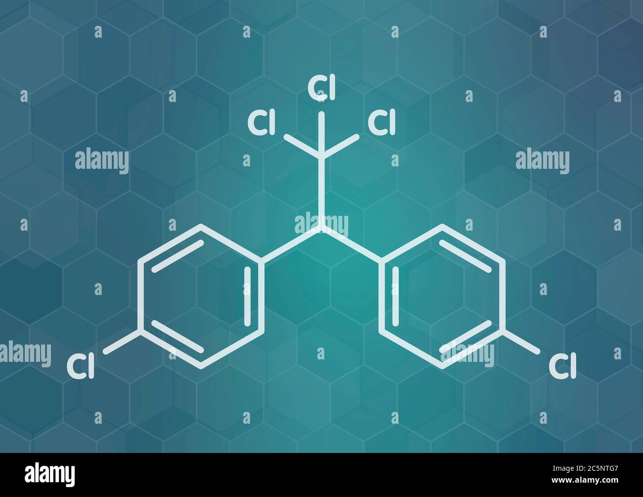 DDT (dichlorodiphenyltrichloroethane) molecule. Controversial pesticide ...