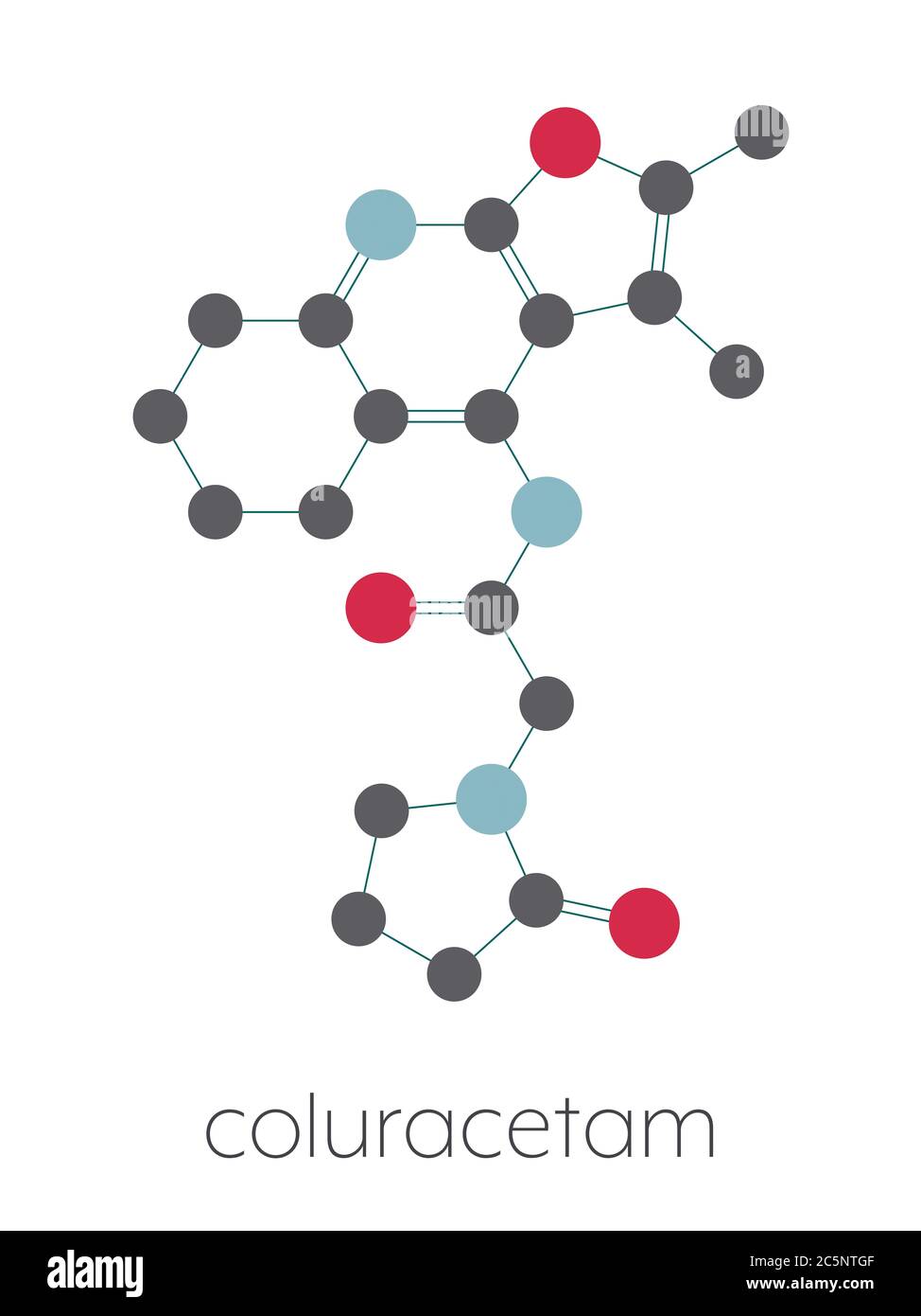 Coluracetam molecule. Stylized skeletal formula (chemical structure ...