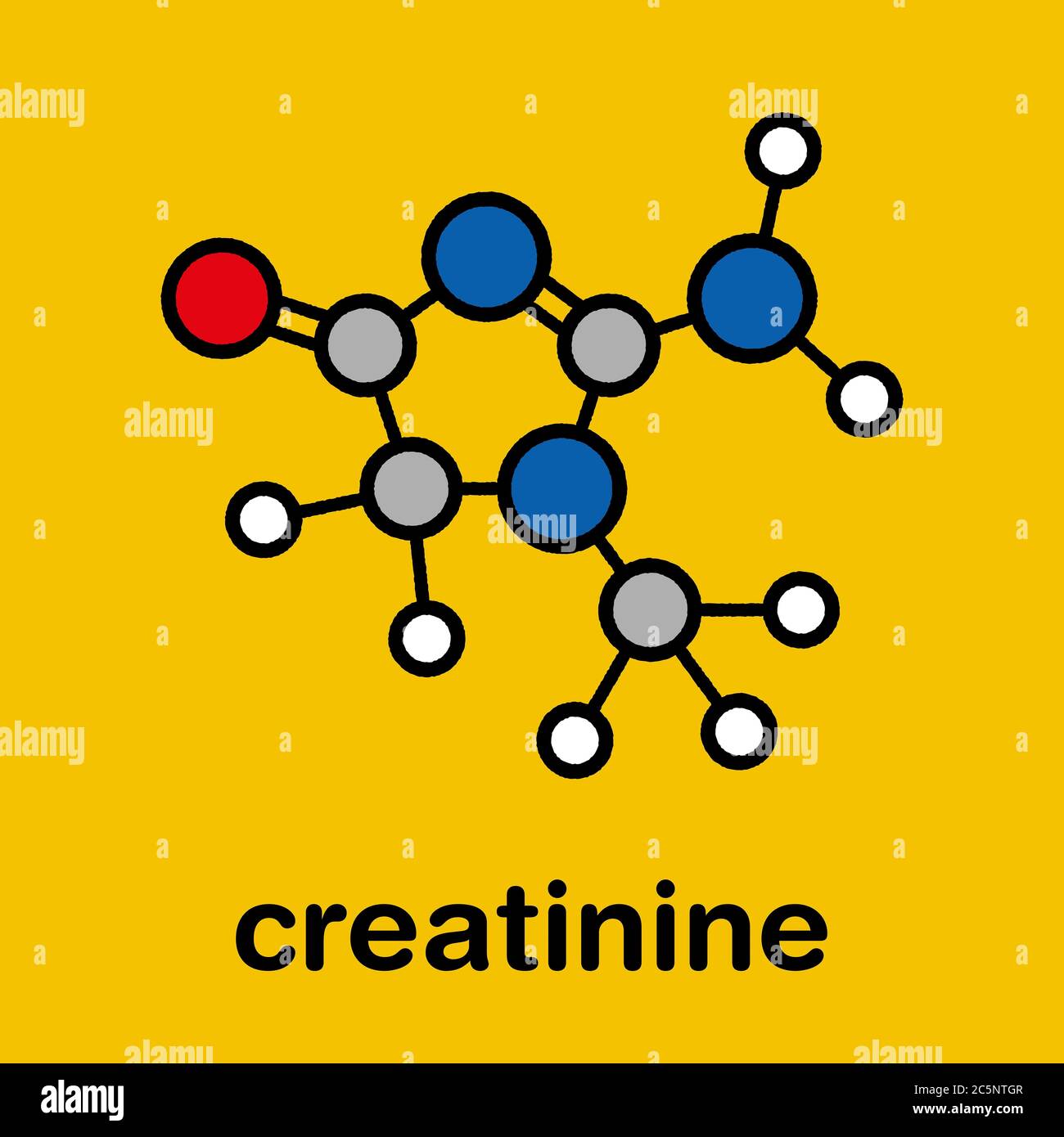 Creatinine molecule. Creatine breakdown product. Creatinine clearance ...