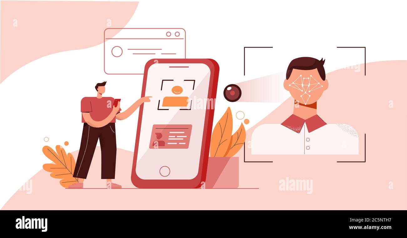 Photo character verification. Face and fingerprint identifier document ...