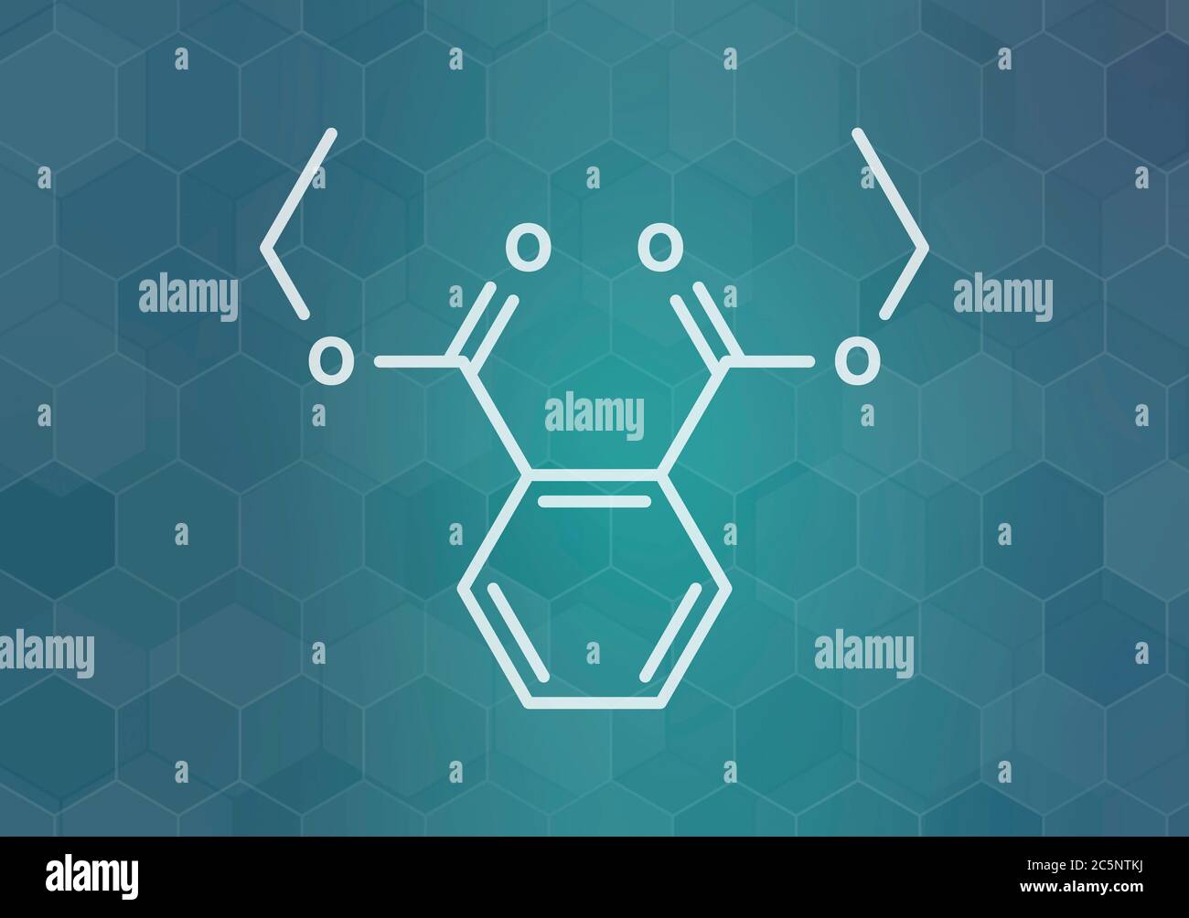 Diethyl phthalate (DEP) plasticizer molecule. Skeletal formula Stock ...