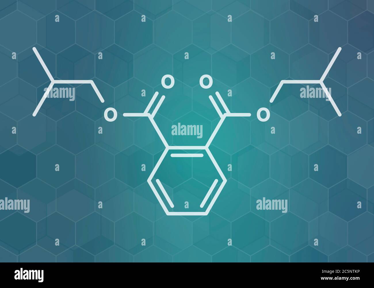 Diisobutyl phthalate (DIBP) plasticizer molecule. Skeletal formula ...