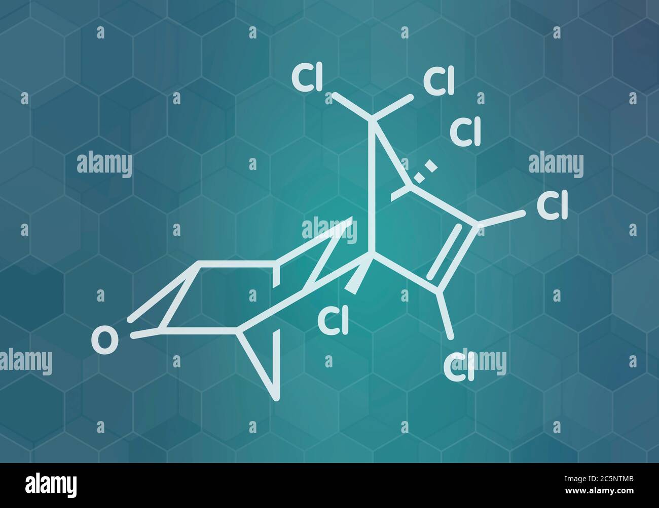 Dieldrin pesticide molecule. Insecticide that persists for very long ...