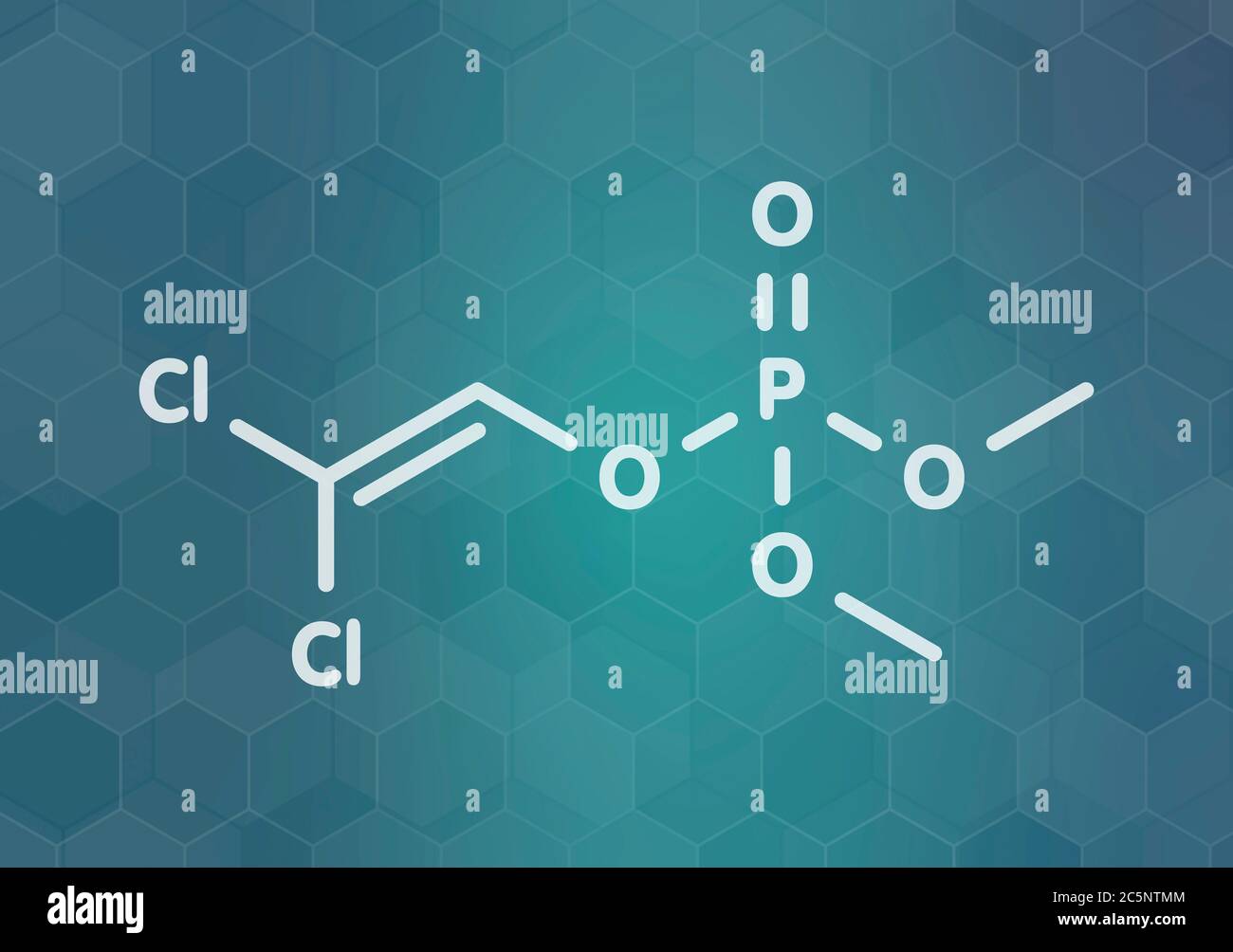 Dichlorvos organophosphate insecticide molecule. Neurotoxin pesticide ...