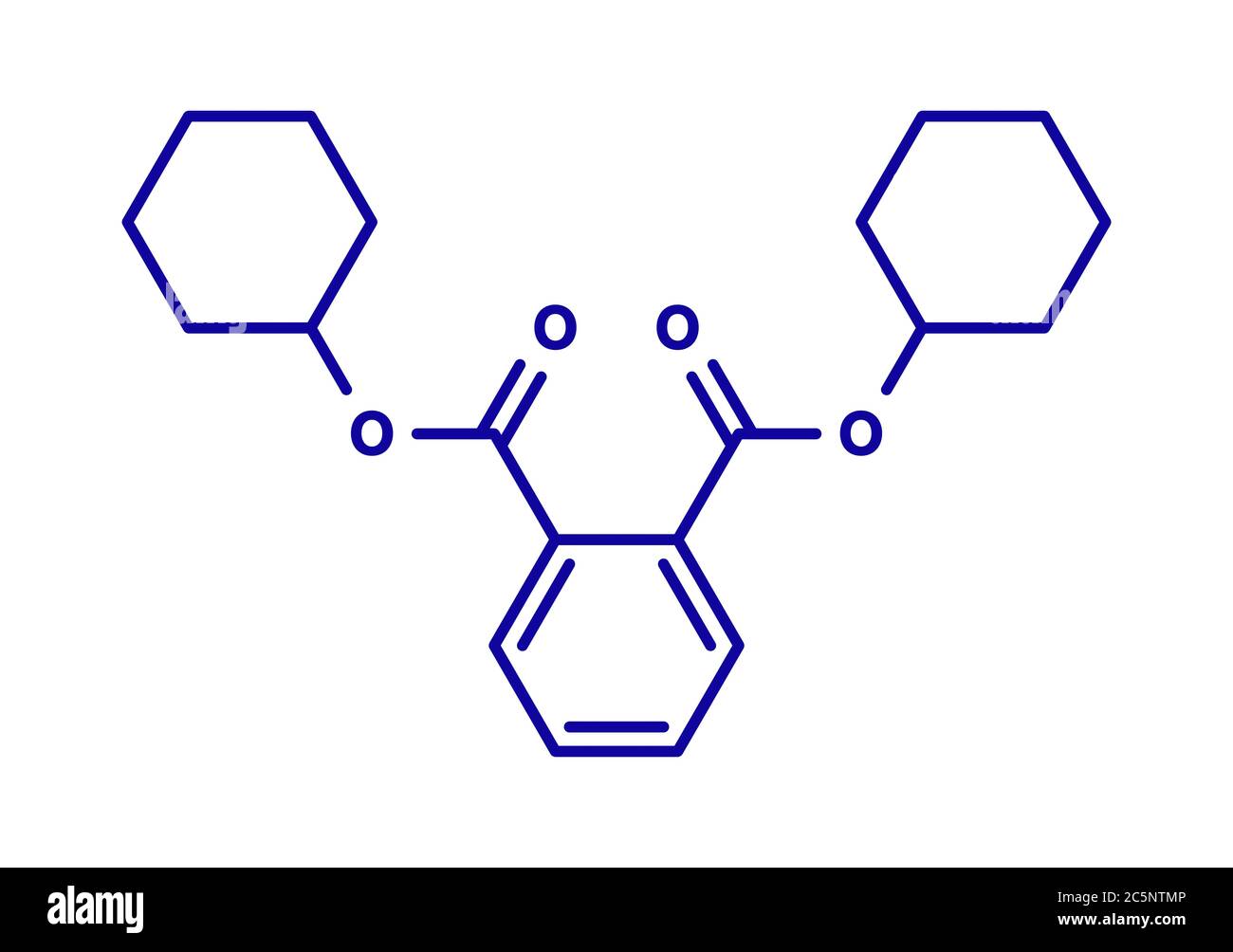 Dicyclohexyl phthalate (DCP) plasticizer molecule. Skeletal formula ...